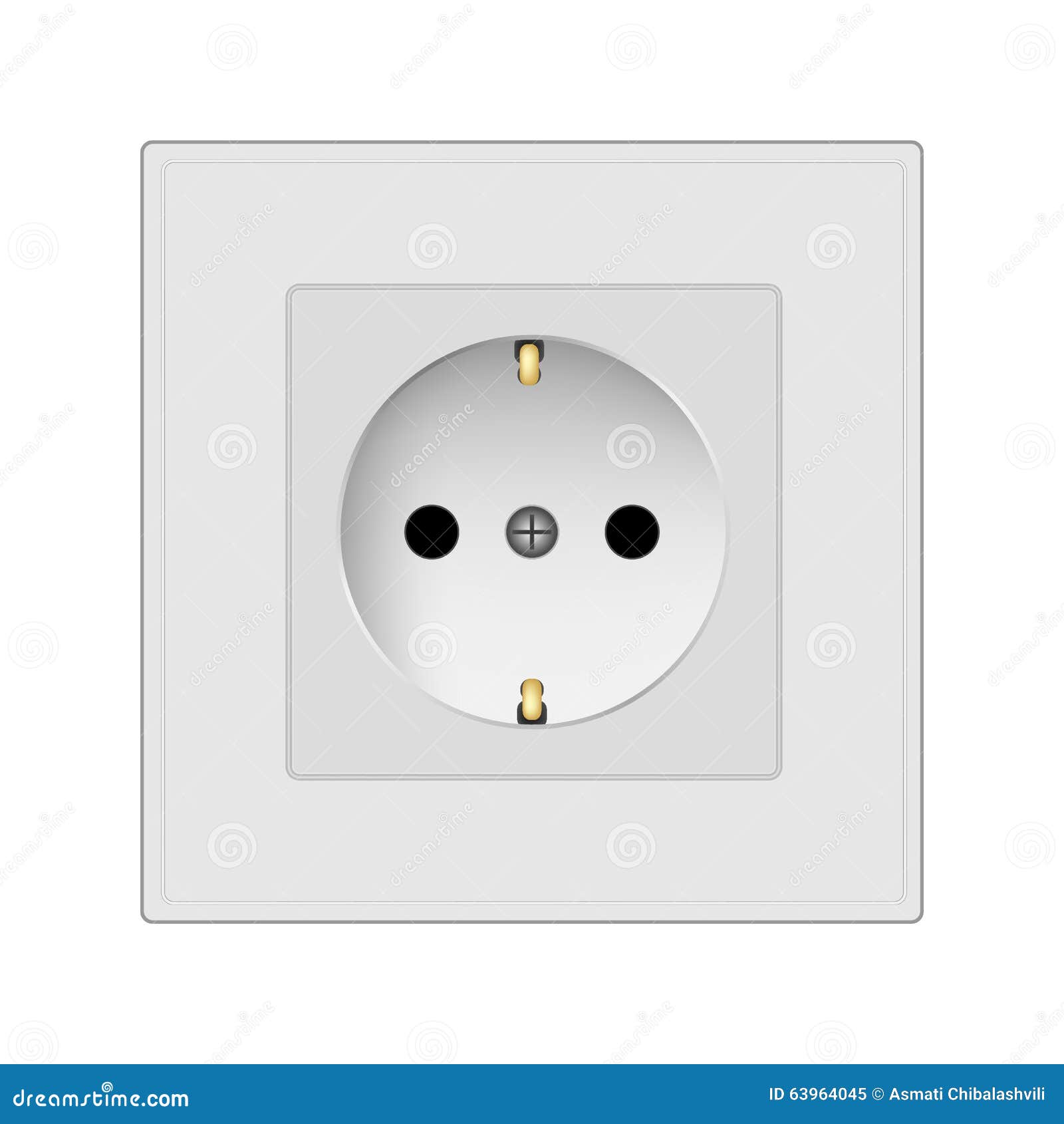 Plastic wall socket stock vector. Illustration of flick - 63964045