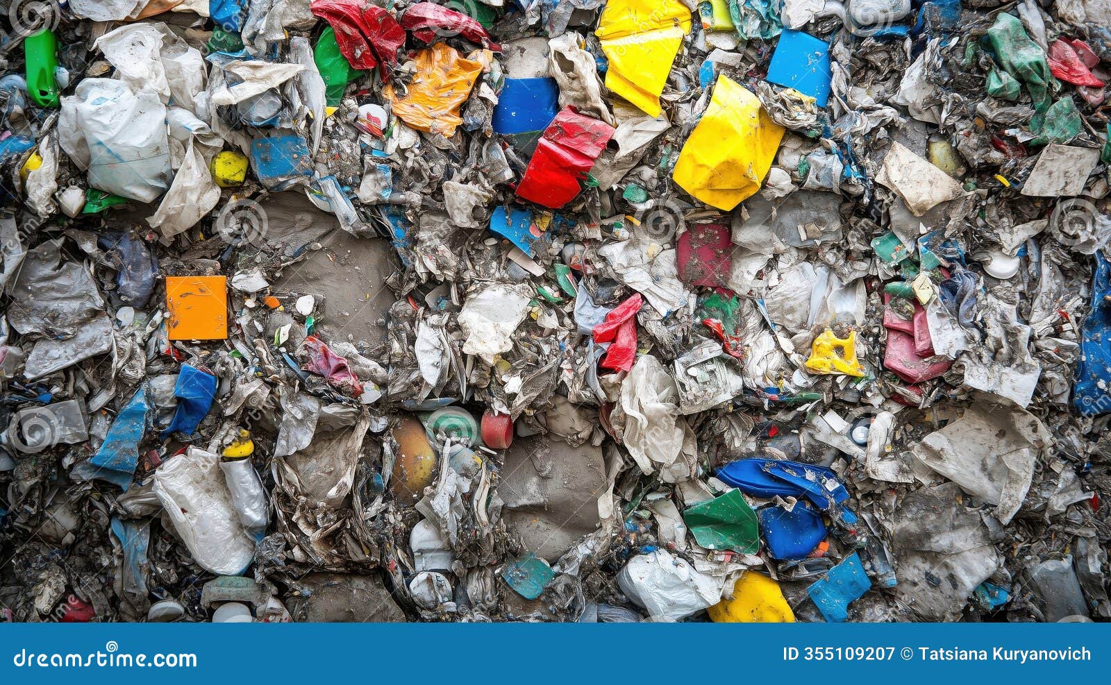 Plastic Waste Accumulation, Colorful Debris, Environmental Impact Stock ...