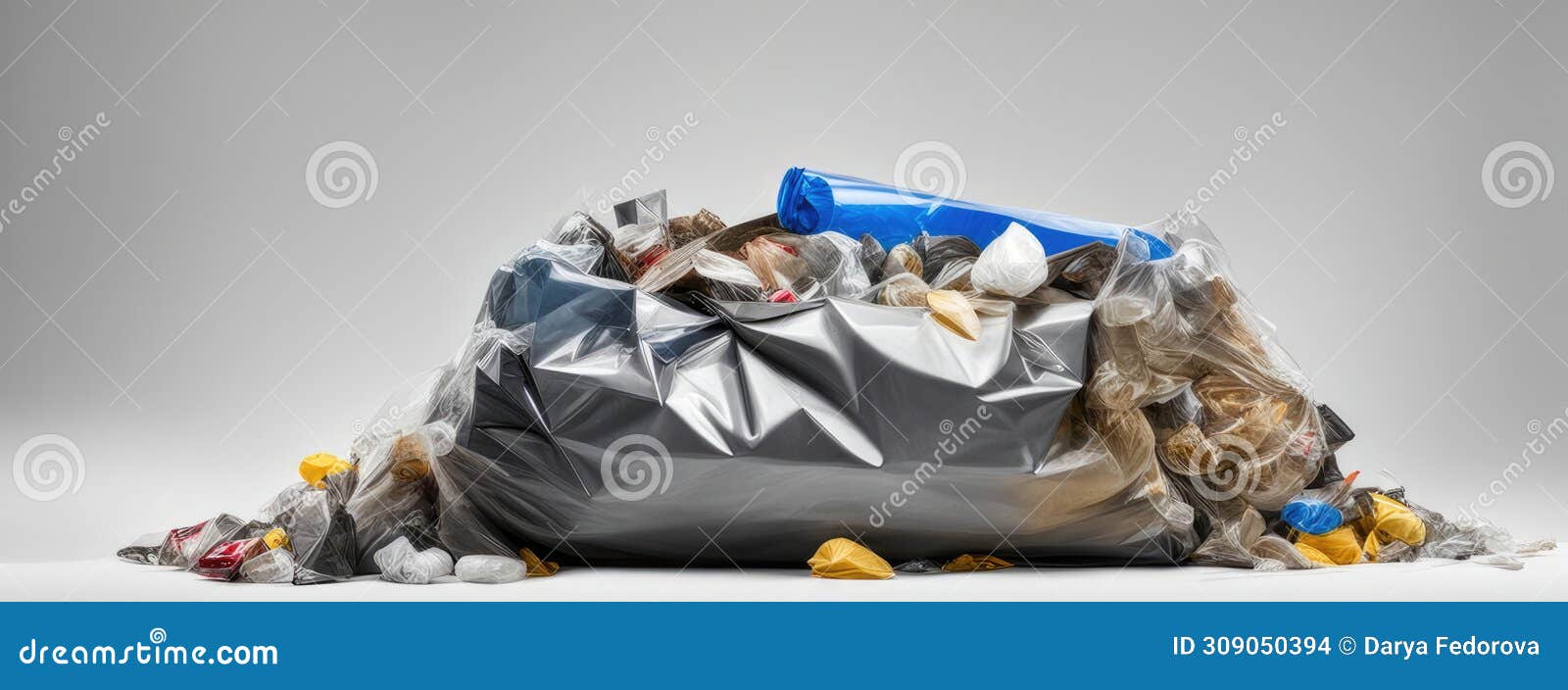 Plastic Waste Bag with Assorted Disposable Containers Stock Photo ...