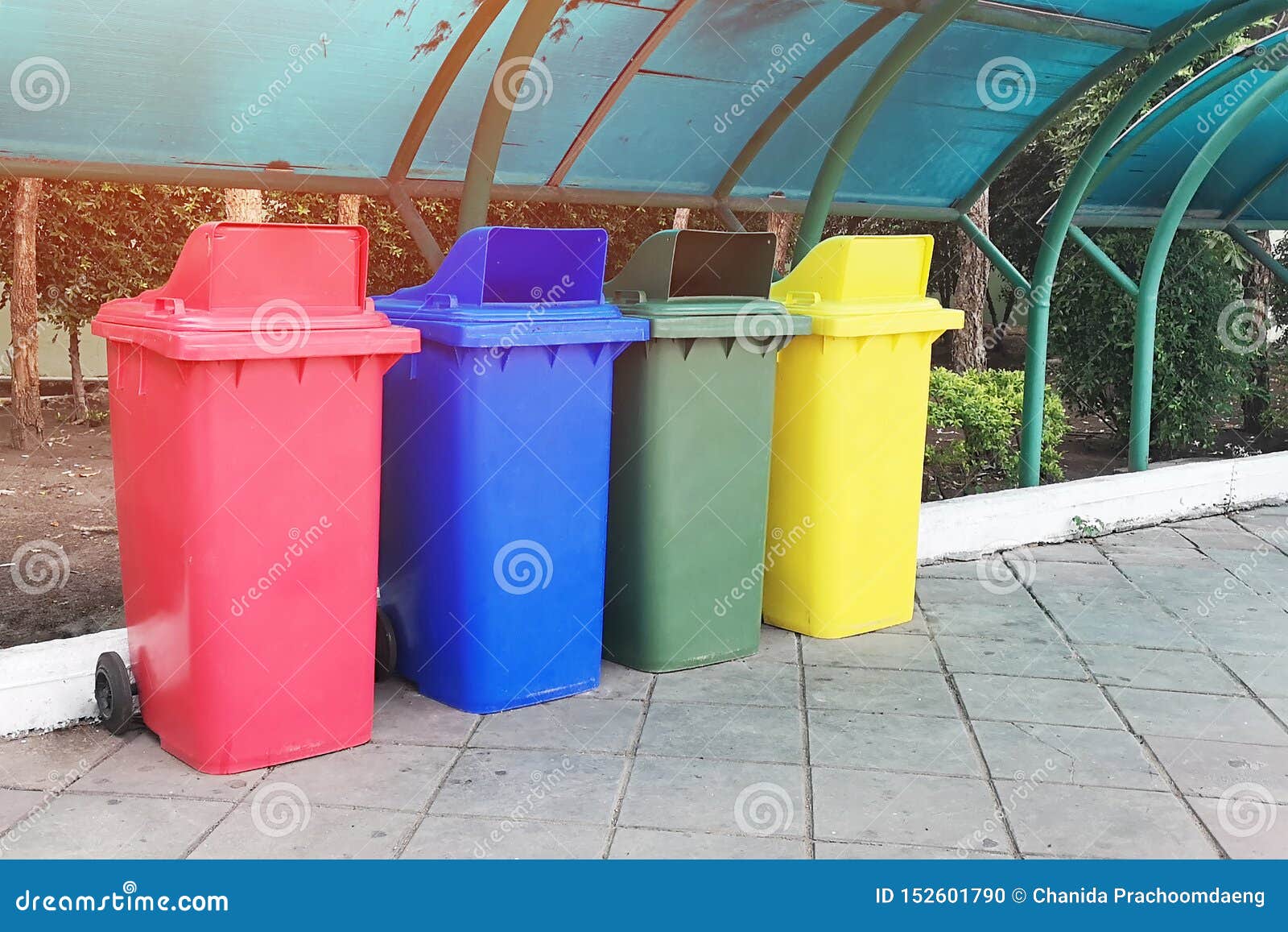 Plastic Waste Bin, Color Separation According To Usage.Large and ...