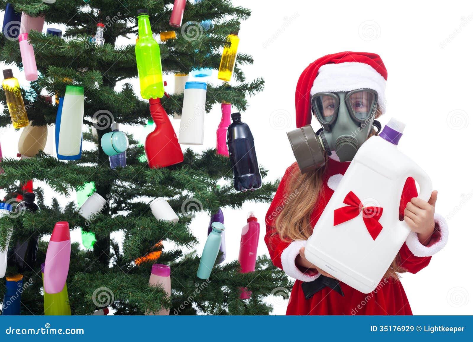Plastic Waste Christmas - Environmental Concept Stock Image - Image of ...