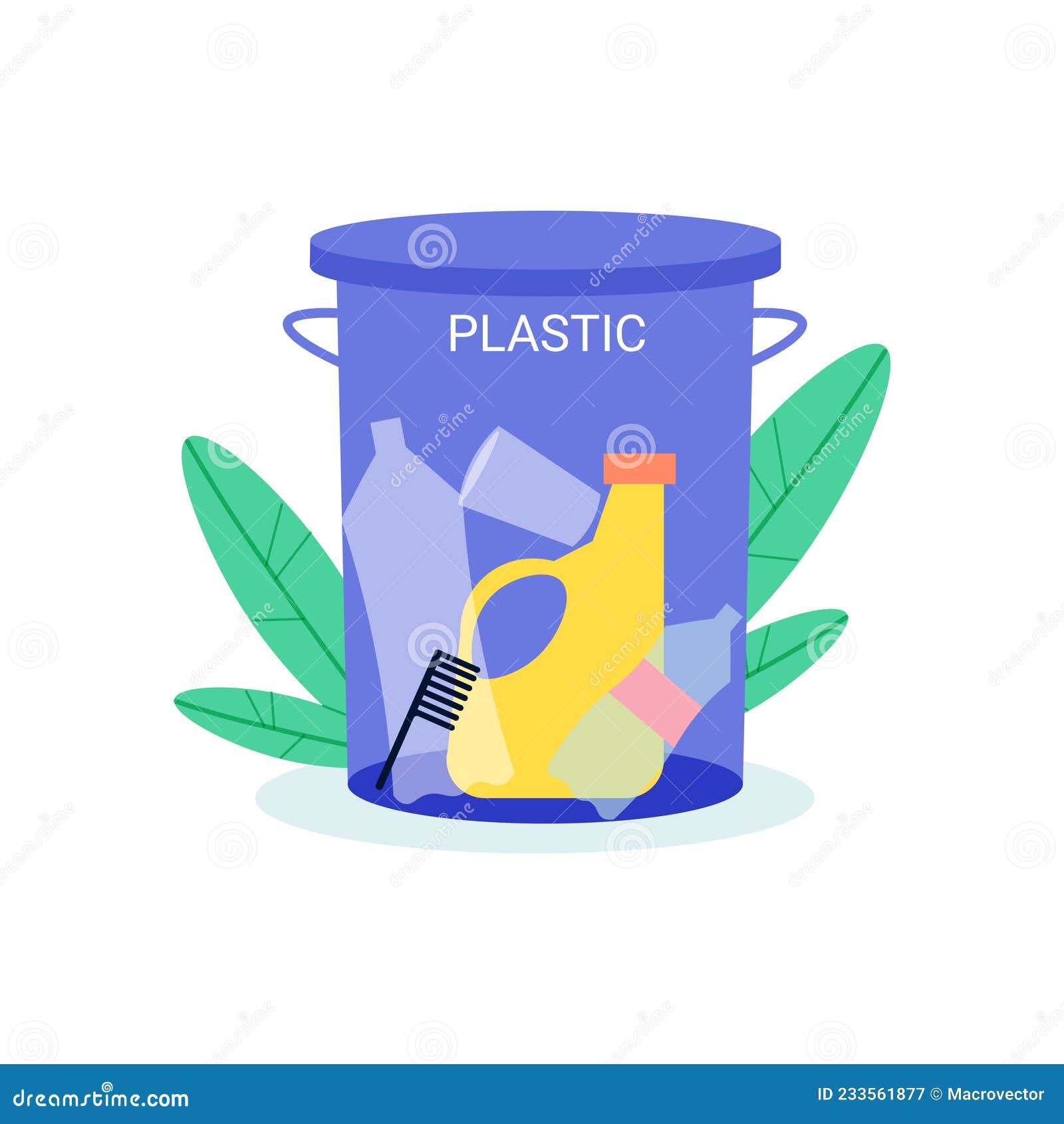 Plastic Waste Container Composition Stock Vector - Illustration of ...