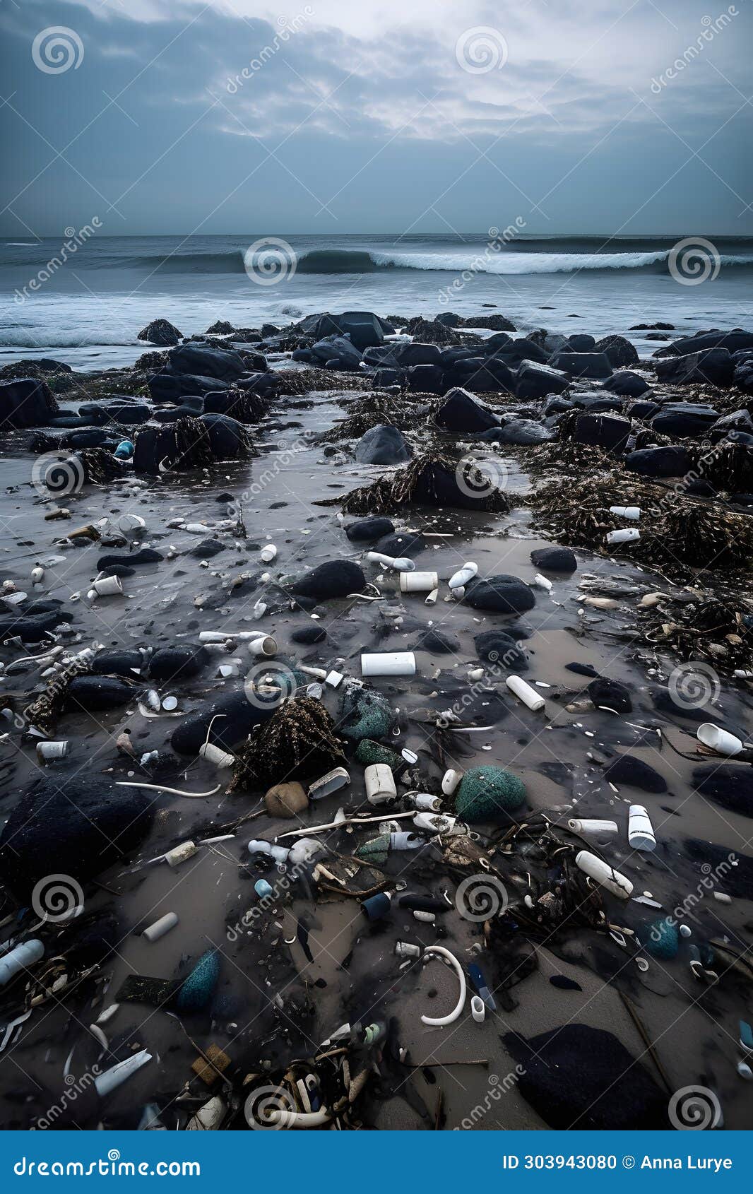 Plastic Waste and Debris Cover the Water S Surface. Ocean Pollution ...