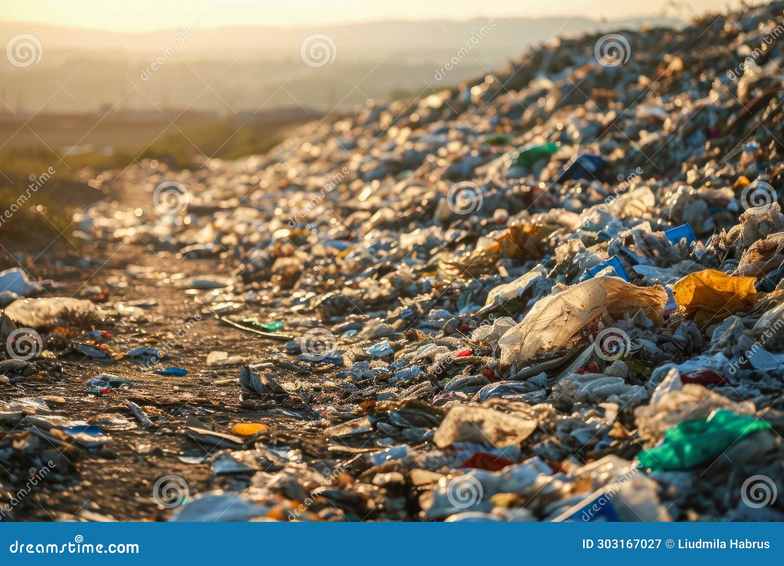 Plastic Waste Dump Emitting Gas Stock Illustration - Illustration of ...