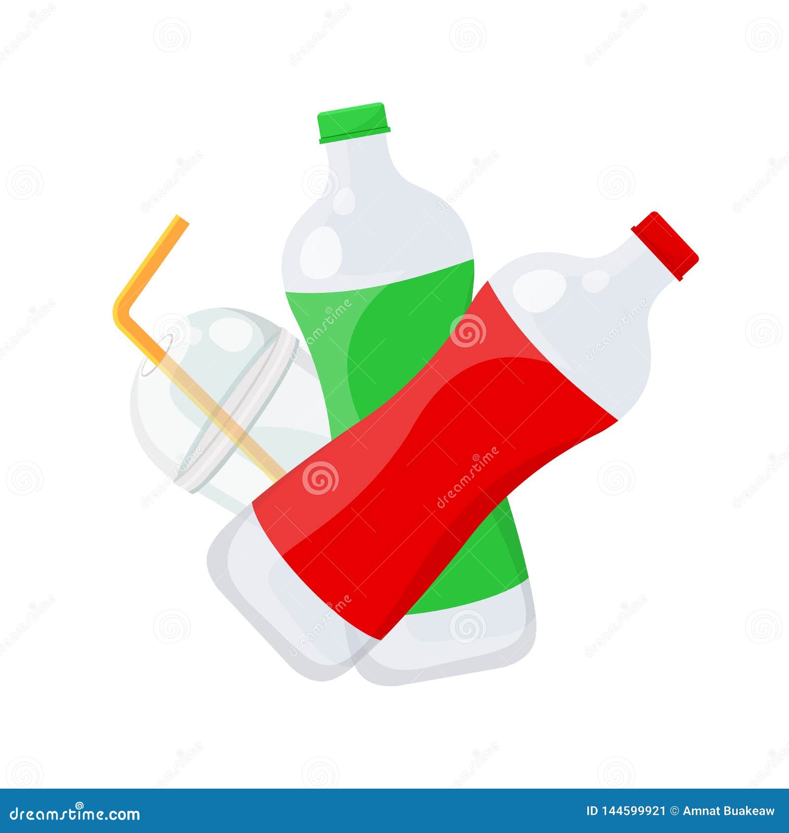 Plastic Waste Dump Isolated On White Background, Plastic Bottle Garbage ...