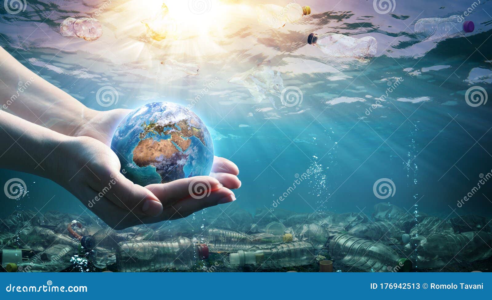 Plastic Waste in the Environment - Ocean Pollution Stock Image - Image ...