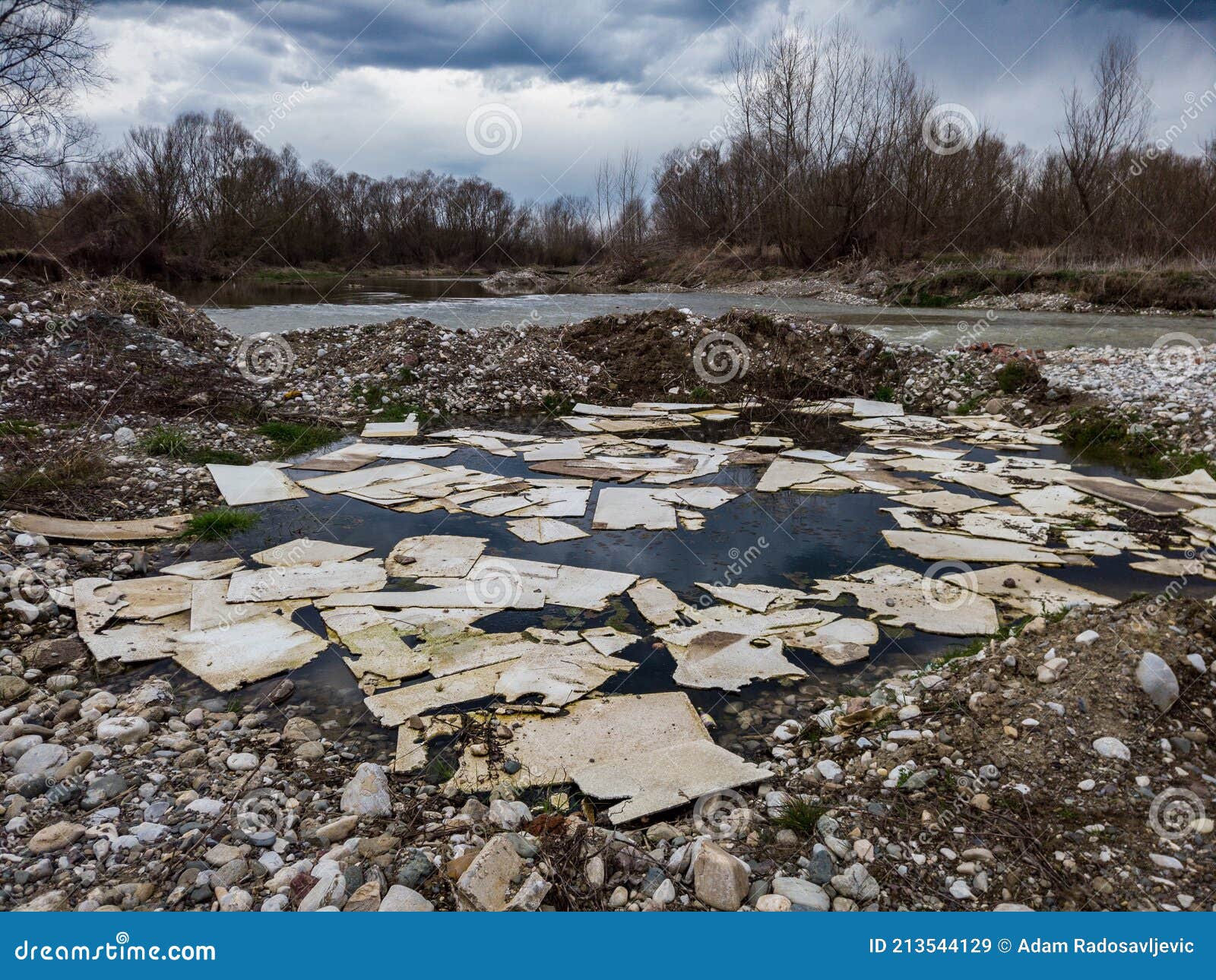 Plastic Waste Floating In The River Stock Image | CartoonDealer.com ...