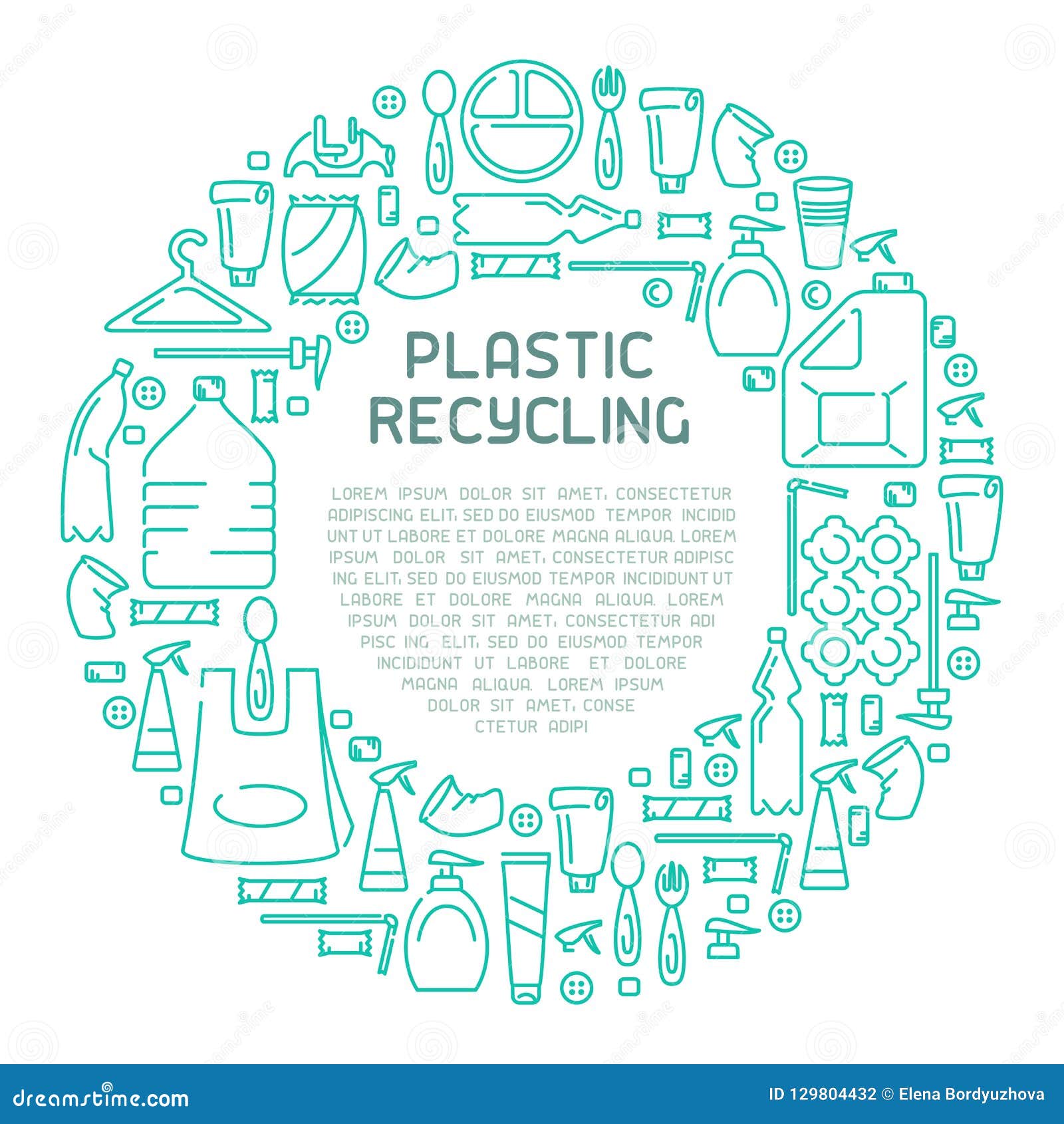 Plastic Waste Information Banner Stock Vector - Illustration of ...