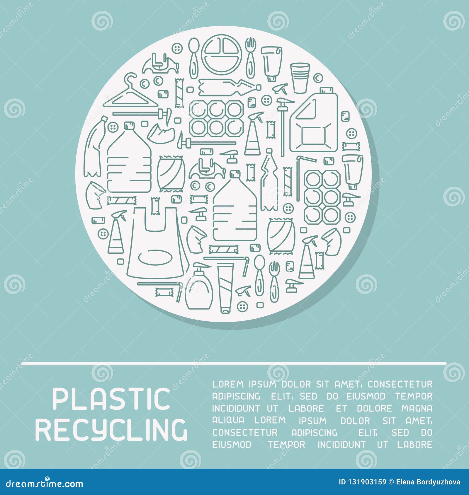 Plastic Waste Information Banner Stock Vector - Illustration of ...
