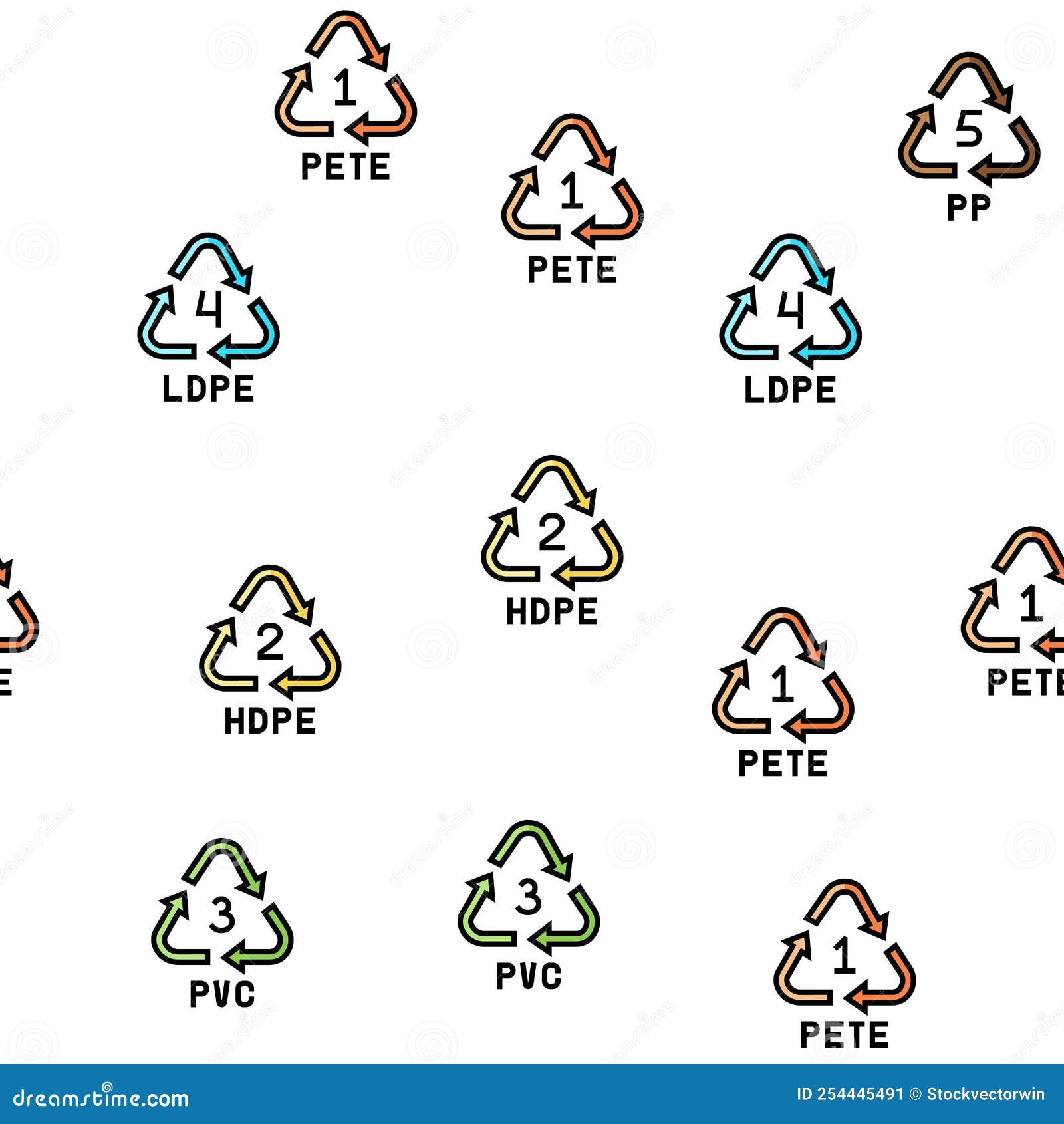 Plastic Waste Nature Environment Vector Seamless Pattern Stock Vector ...