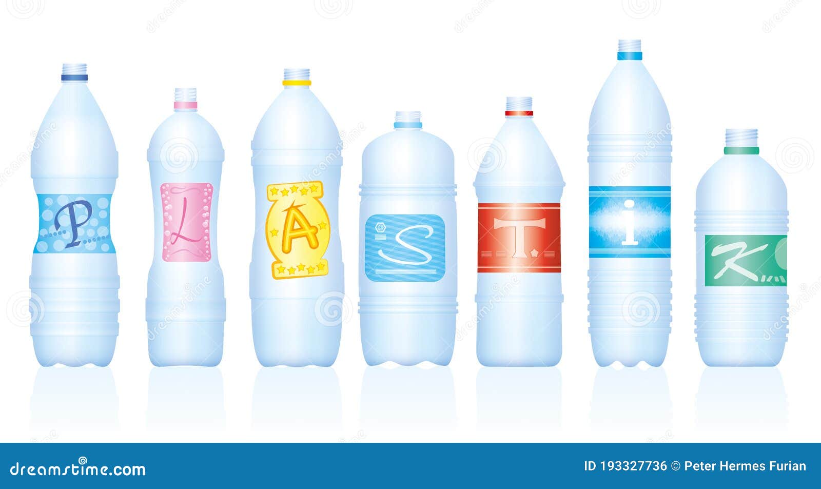 Plastic Waste Plastic Bottles Labeled Garbage Stock Vector ...