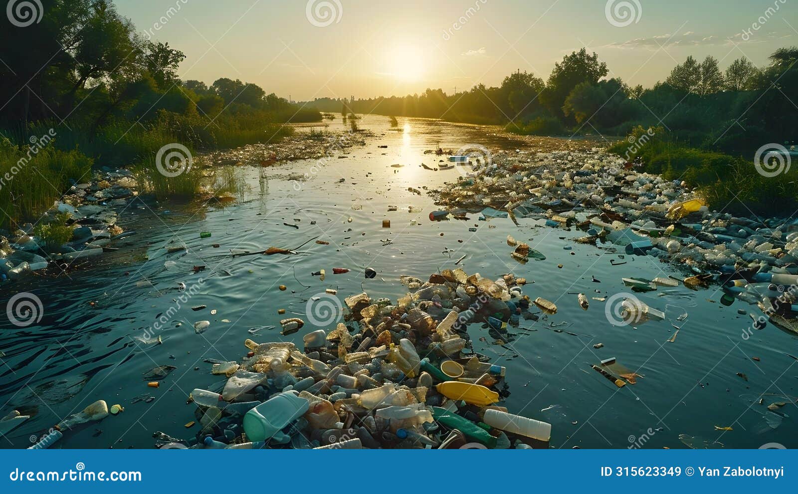 Plastic Pollutes The Sea Stock Photo | CartoonDealer.com #162460020