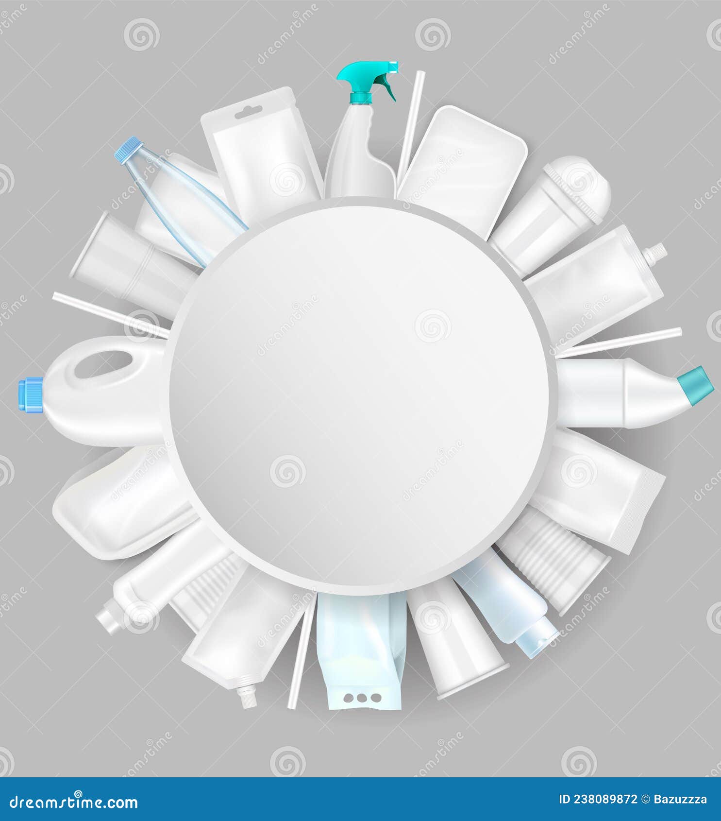 Plastic Waste Pollution Frame, Vector Illustration. Save Environment ...