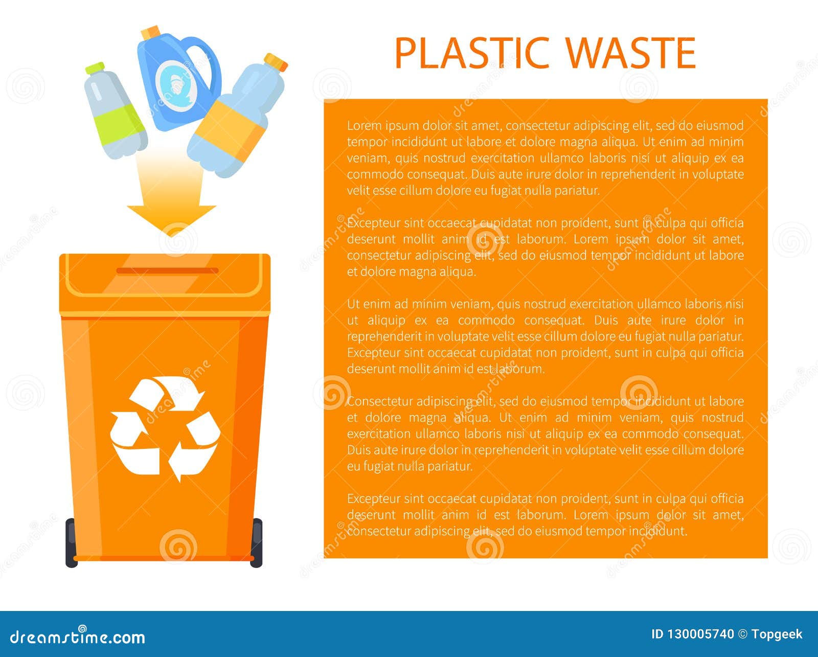 Plastic Waste Poster and Info Vector Illustration Stock Vector ...