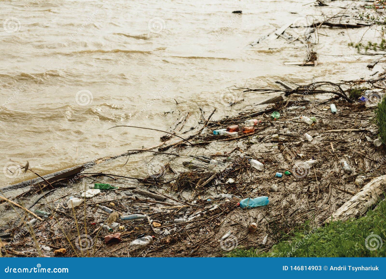 Plastic Waste in the River, Pollution and the Environment in the Water ...