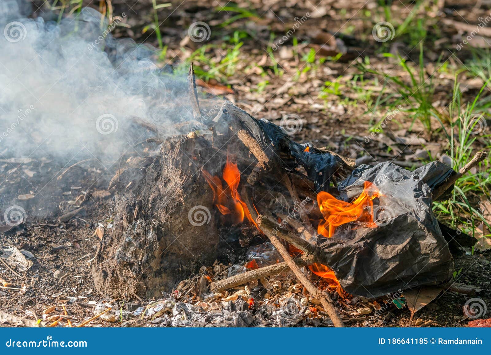 Plastic Waste and Rubbish Burning Stock Image - Image of garbage ...