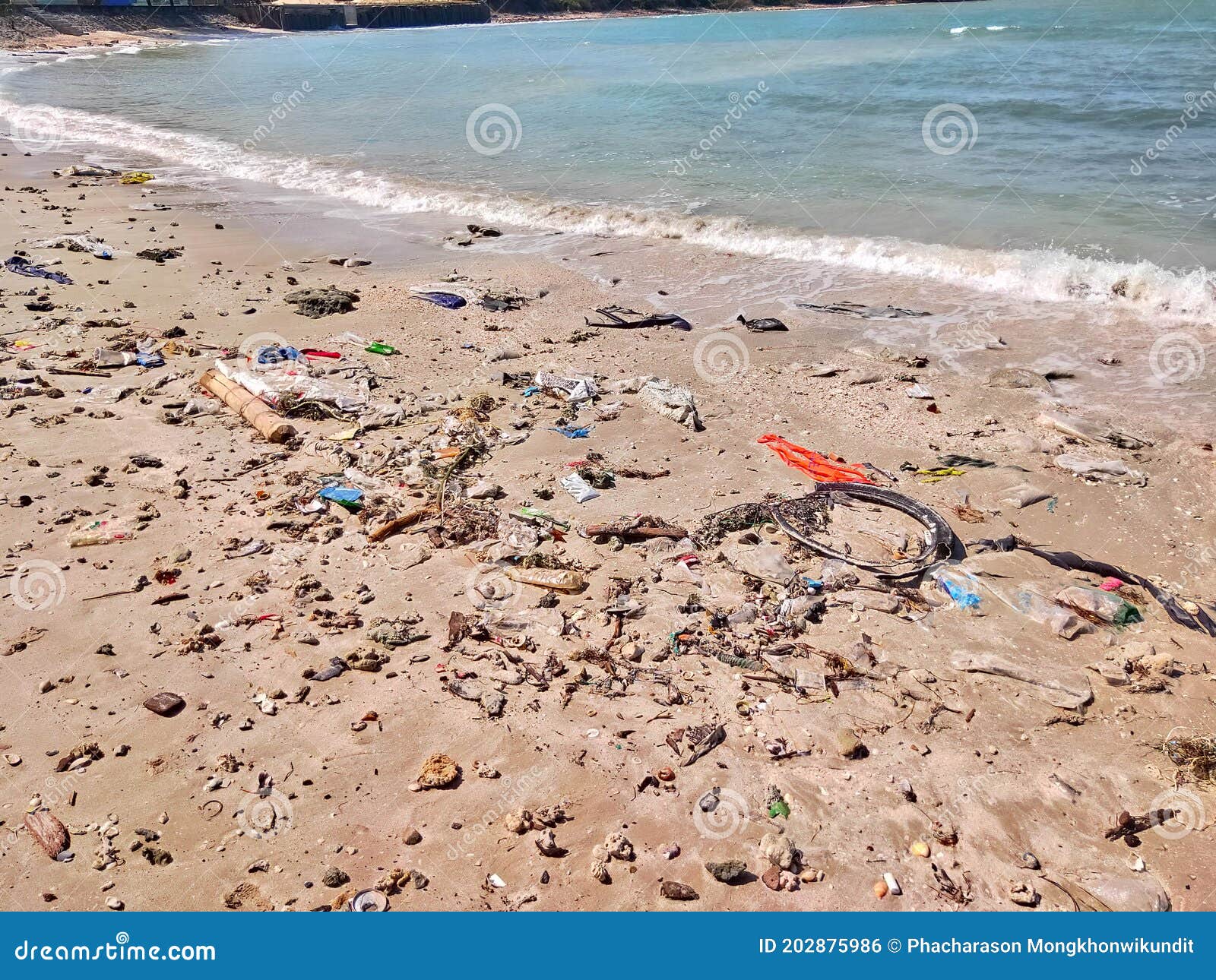 Plastic Waste in the Sand Left on the Beach Stock Photo - Image of help ...