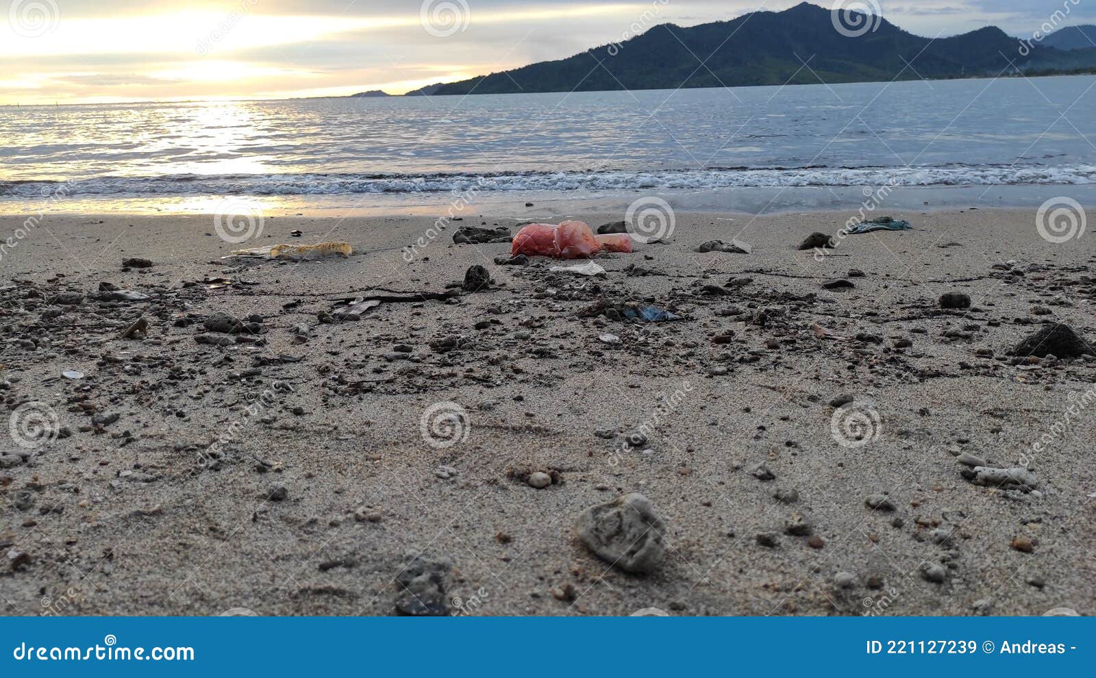 Plastic Waste Scattered on the Beach Stock Image - Image of dirty ...