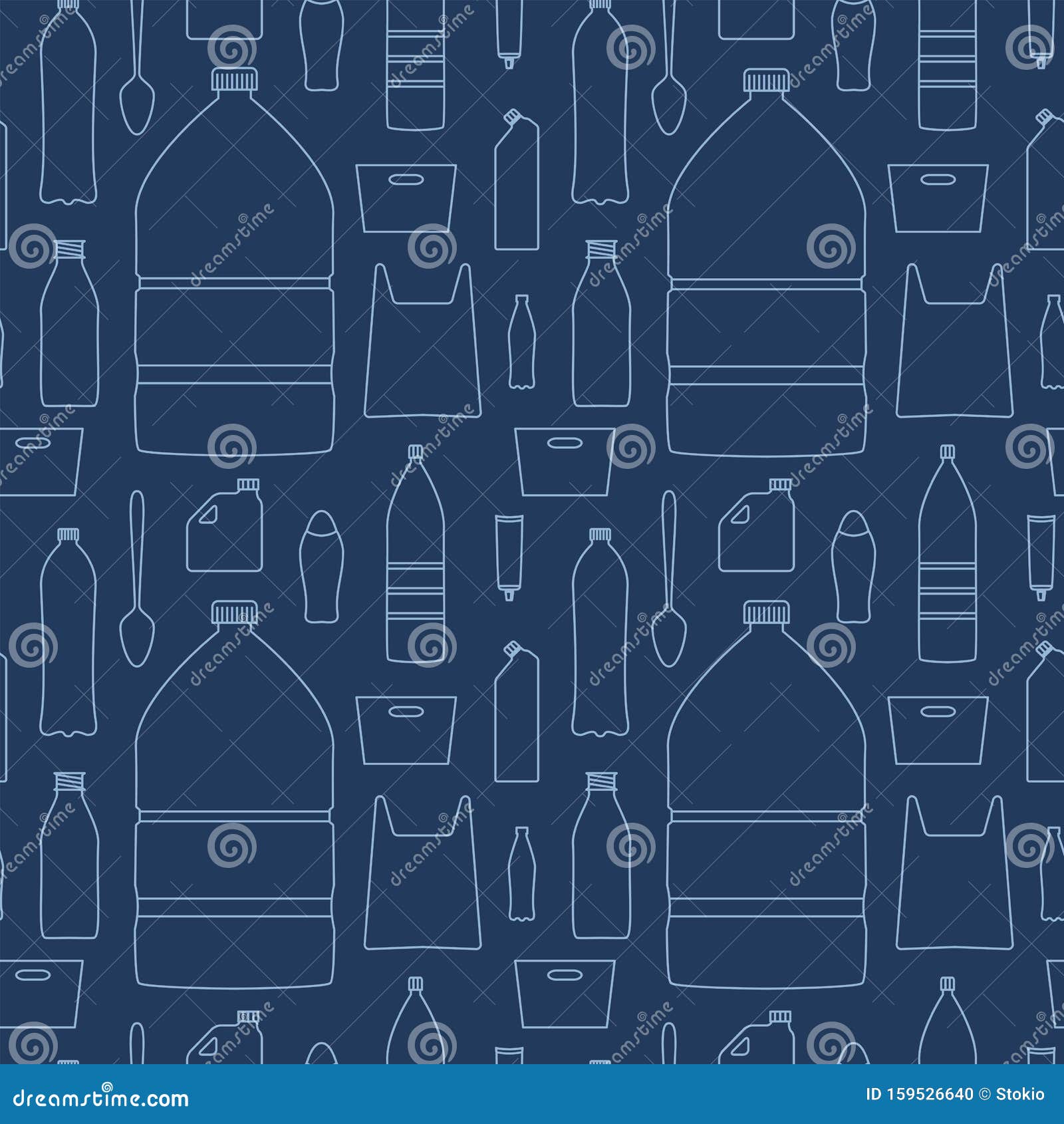 Plastic Waste Seamless Pattern Stock Vector - Illustration of food ...