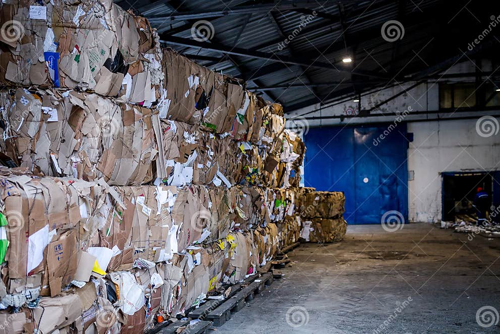 Plastic Waste is in the Warehouse at the Garbage Disposal Plant ...