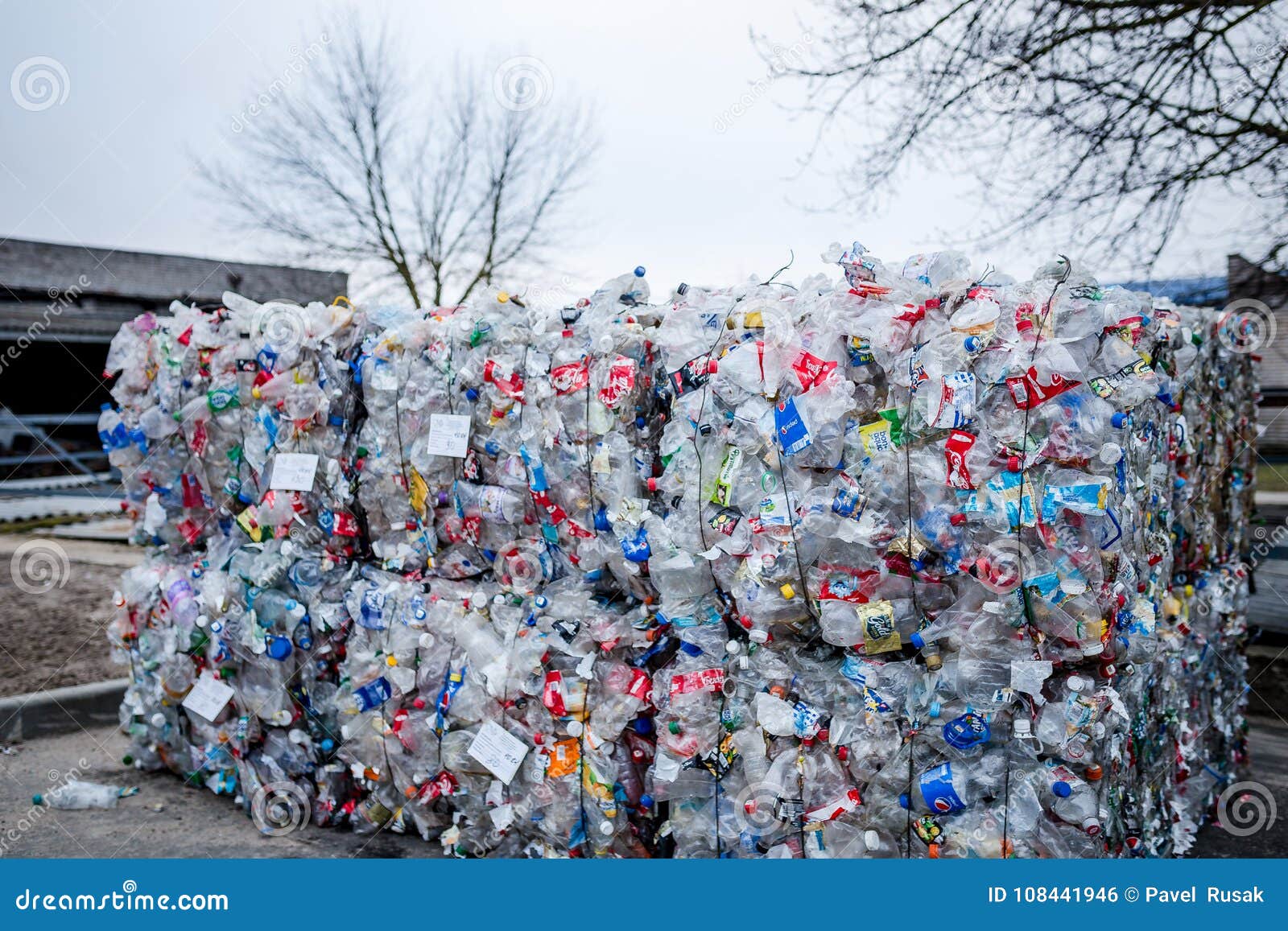 Plastic Waste is in the Warehouse at the Garbage Disposal Plant ...