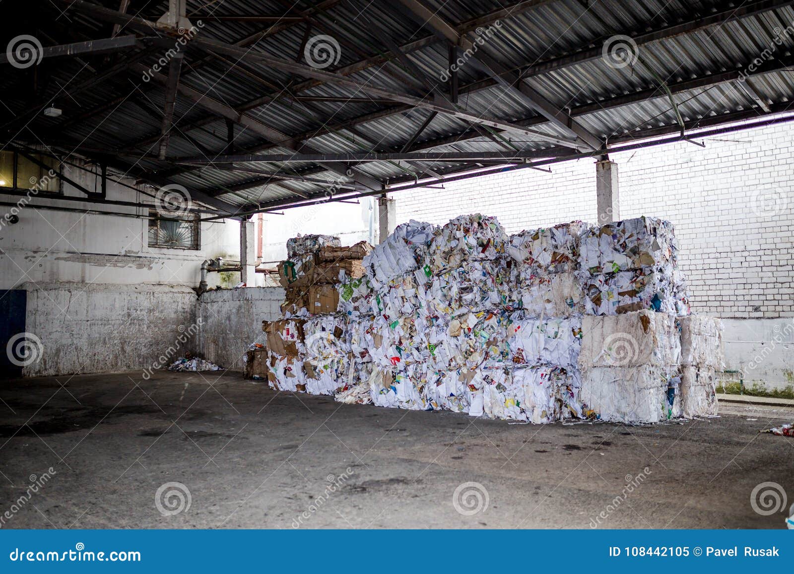 Plastic Waste is in the Warehouse at the Garbage Disposal Plant ...