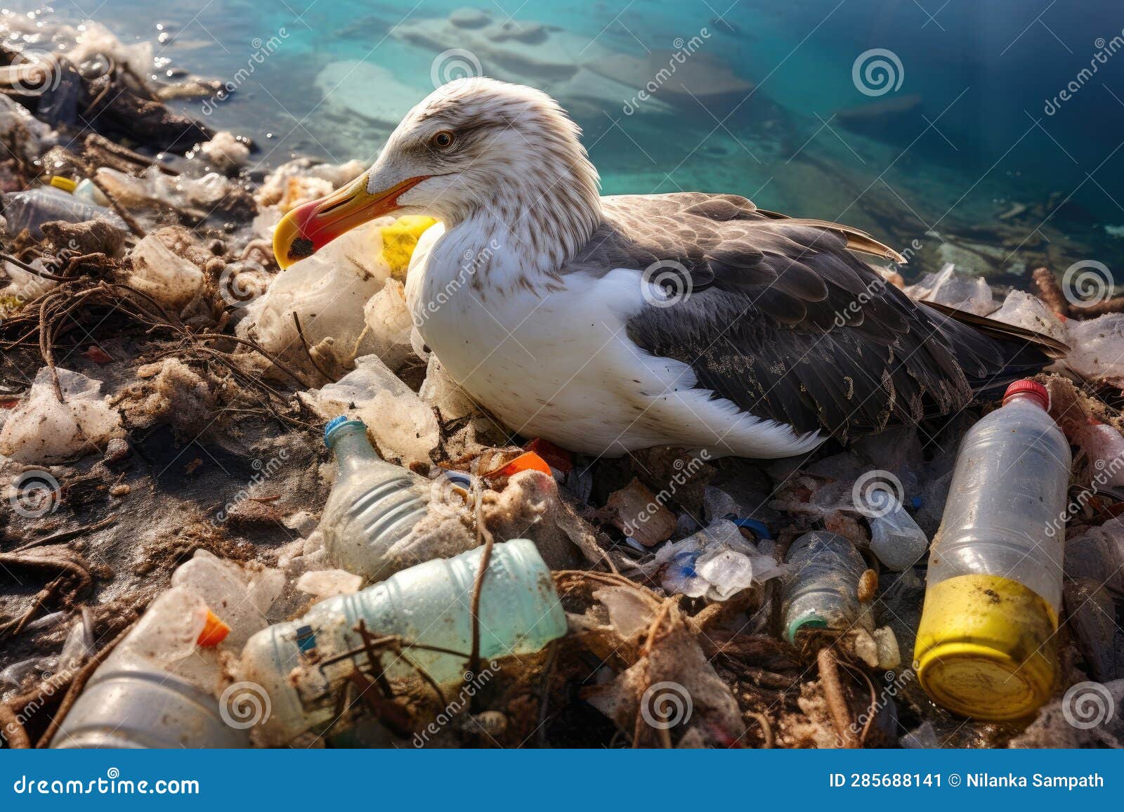 Plastic Waste Washed Ashore On The Beach, Devastating Consequences Of ...