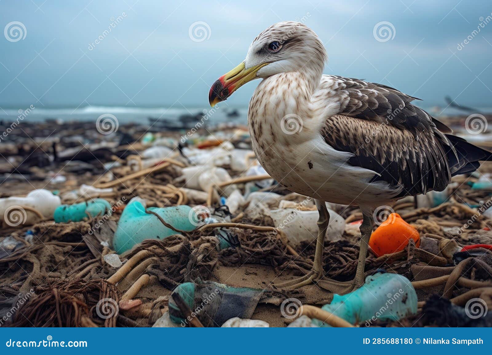Plastic Waste Washed Ashore On The Beach, Devastating Consequences Of ...