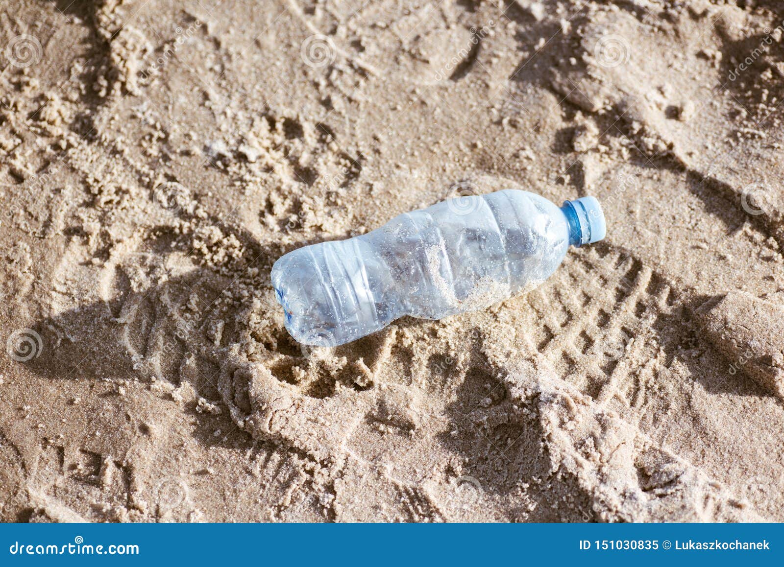 Plastic Water Bottle on a Beach Stock Image - Image of beverage, life ...