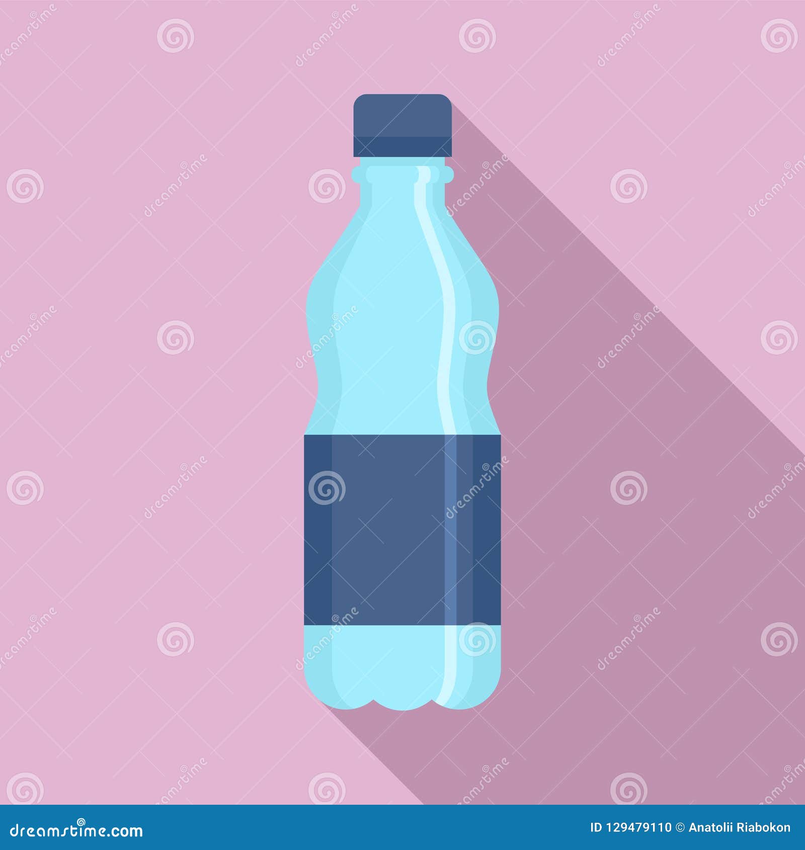 Plastic Water Bottle Icon, Flat Style Stock Vector - Illustration of ...