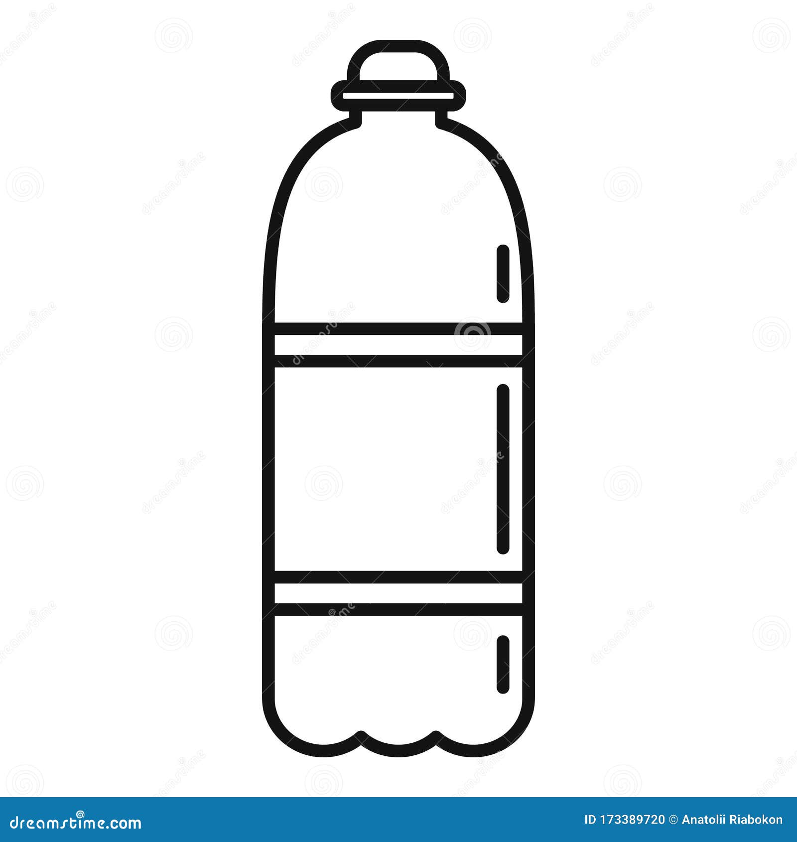 Plastic Water Bottle Icon, Outline Style Stock Vector - Illustration of ...