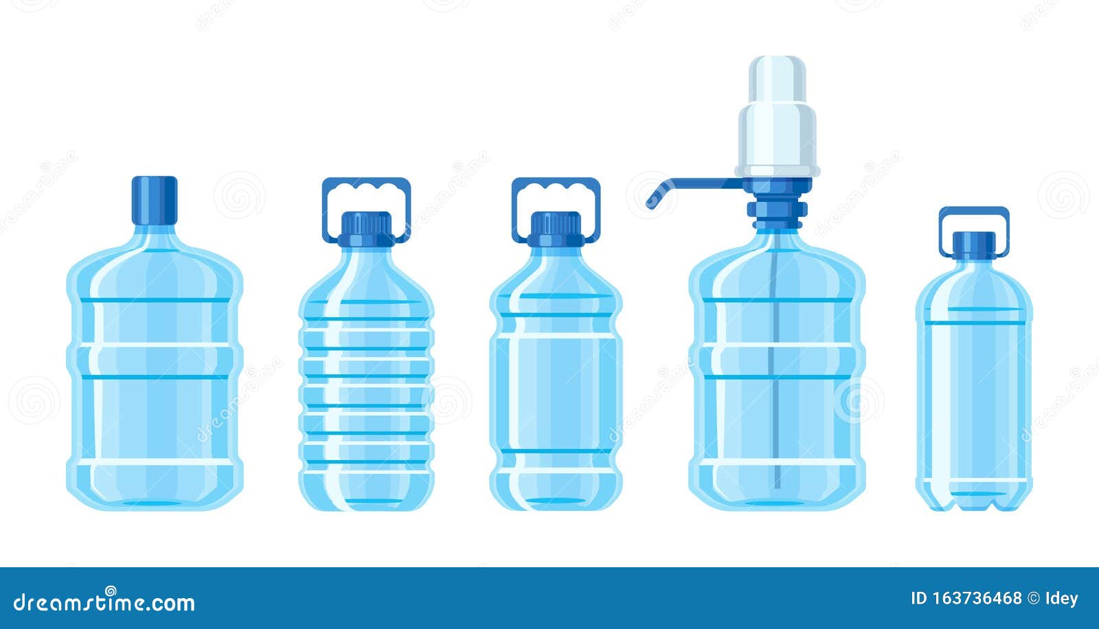 Plastic Water Bottle Set Containers of Different Capacities Stock ...