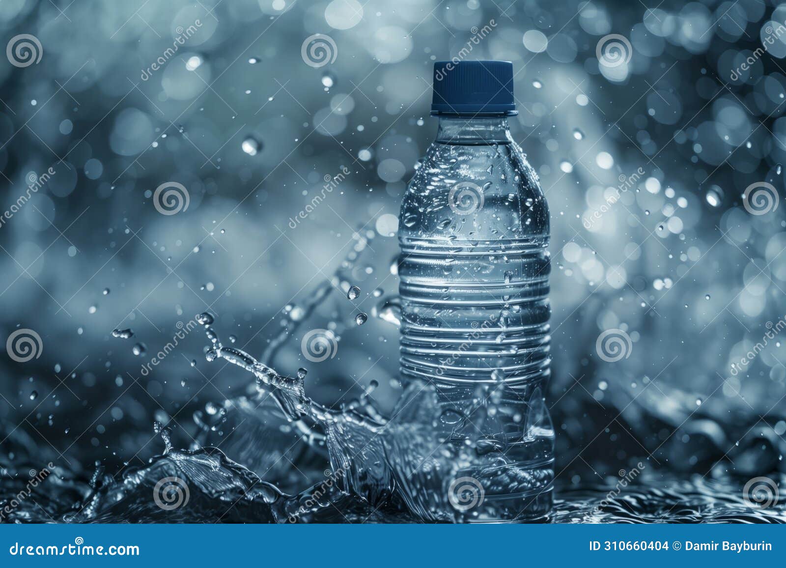 A Plastic Water Bottle Spills Liquid Onto the Ground Stock Photo ...
