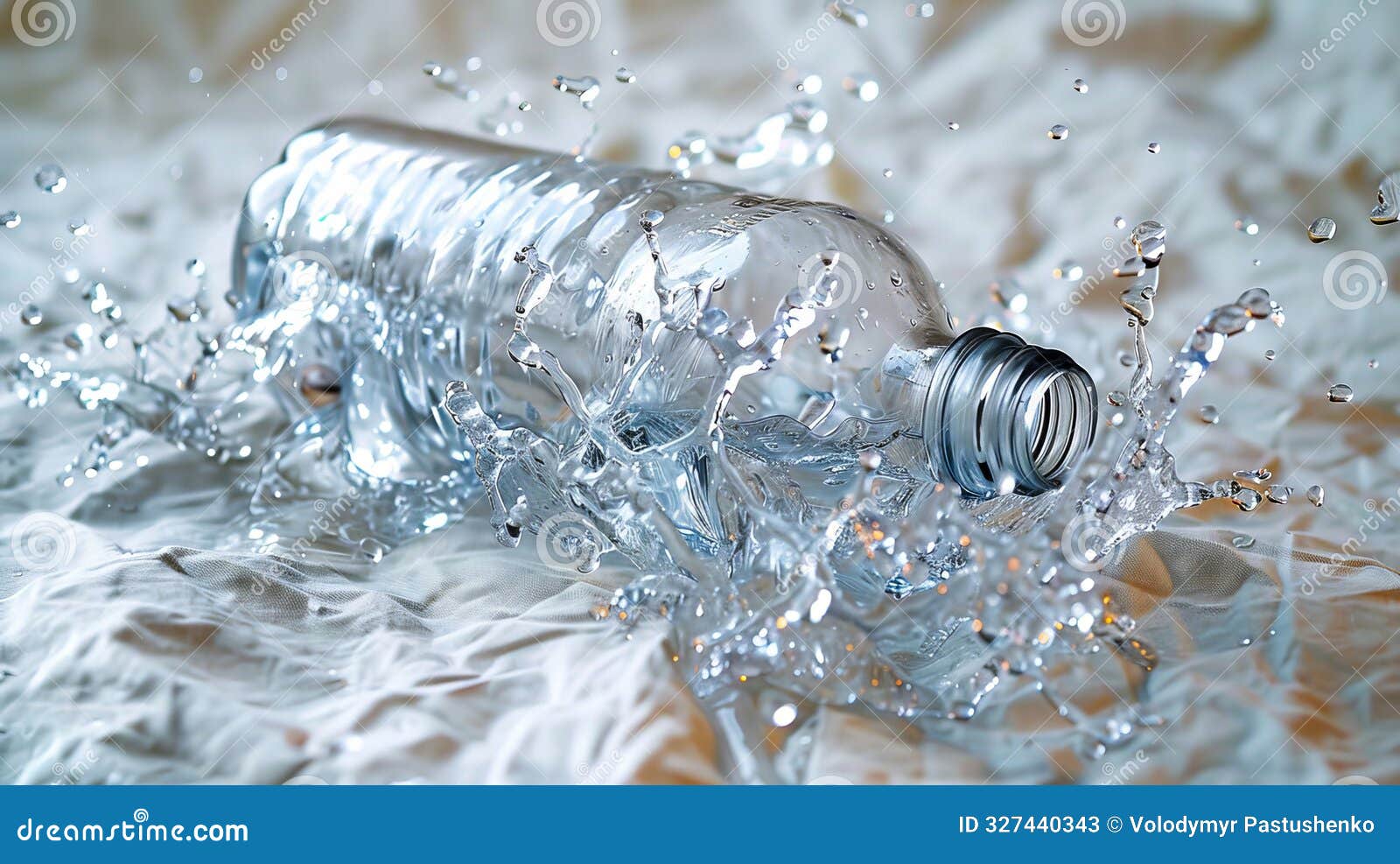 A Plastic Water Bottle is Splashing on a White Surface Stock Image ...