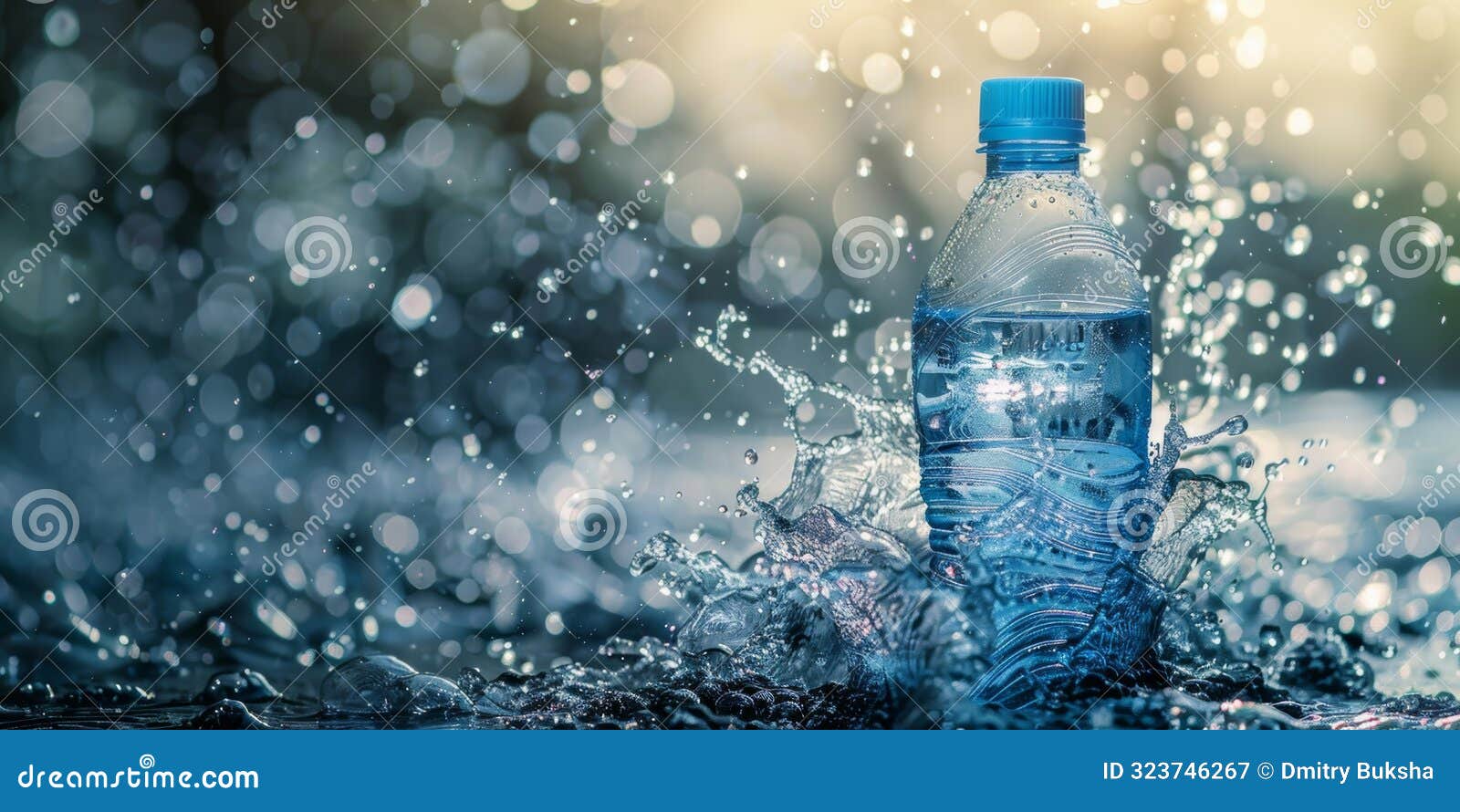 A Plastic Water Bottle Submerged in a Clear, Sparkling Stream Stock ...