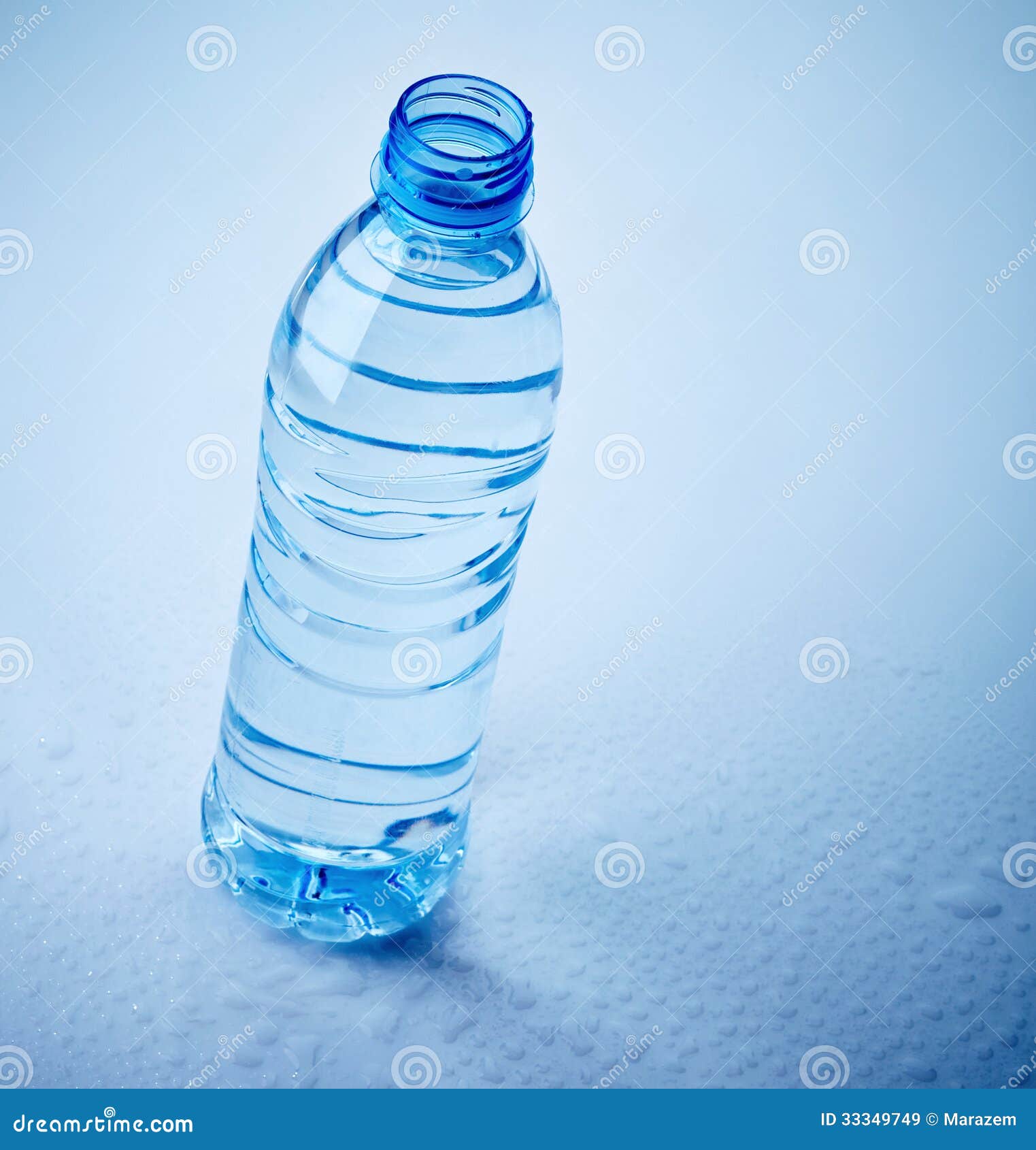 Plastic Water Bottle on Wet Background Stock Image - Image of cool ...