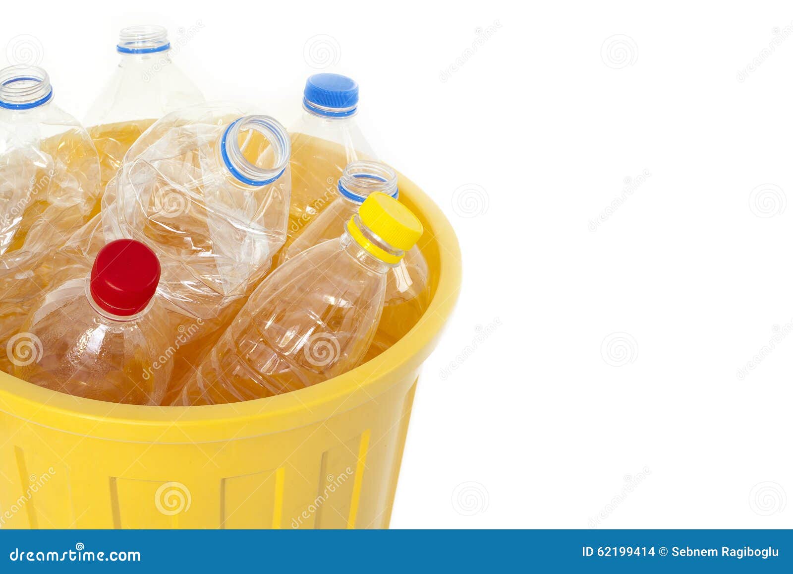 Plastic Water Bottles in Trash Bin Stock Photo - Image of dump, trash ...
