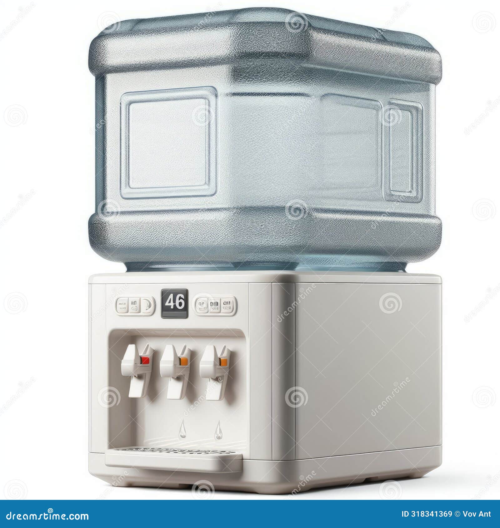 Plastic Water Cooler a Large, Rectangular Container with a Pus Stock ...