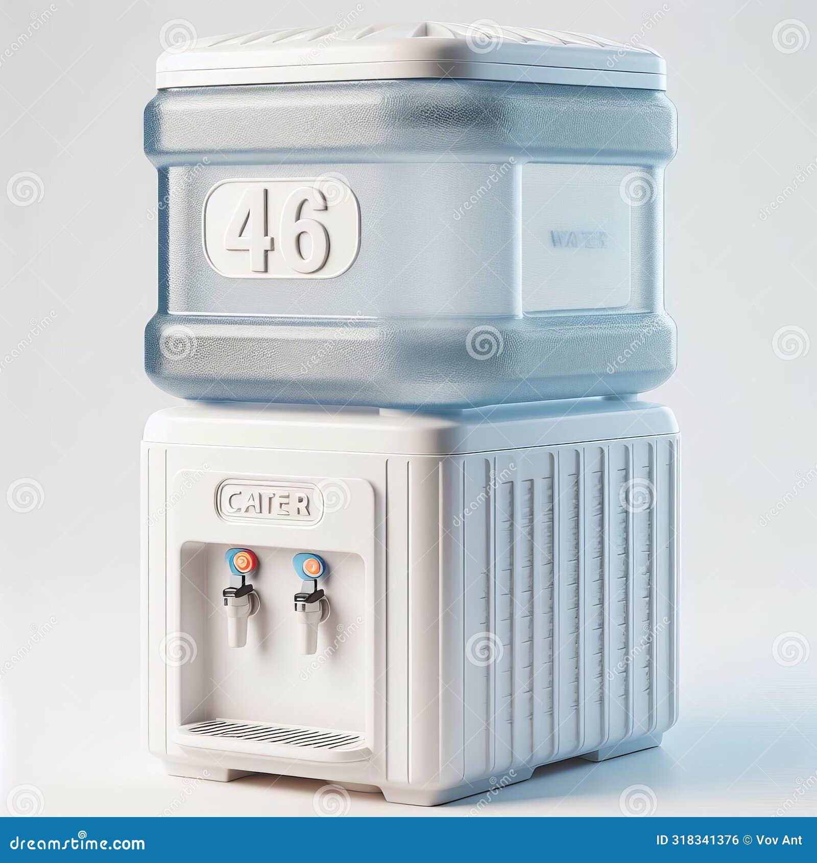 Plastic Water Cooler a Large, Rectangular Container with a Pus Stock ...