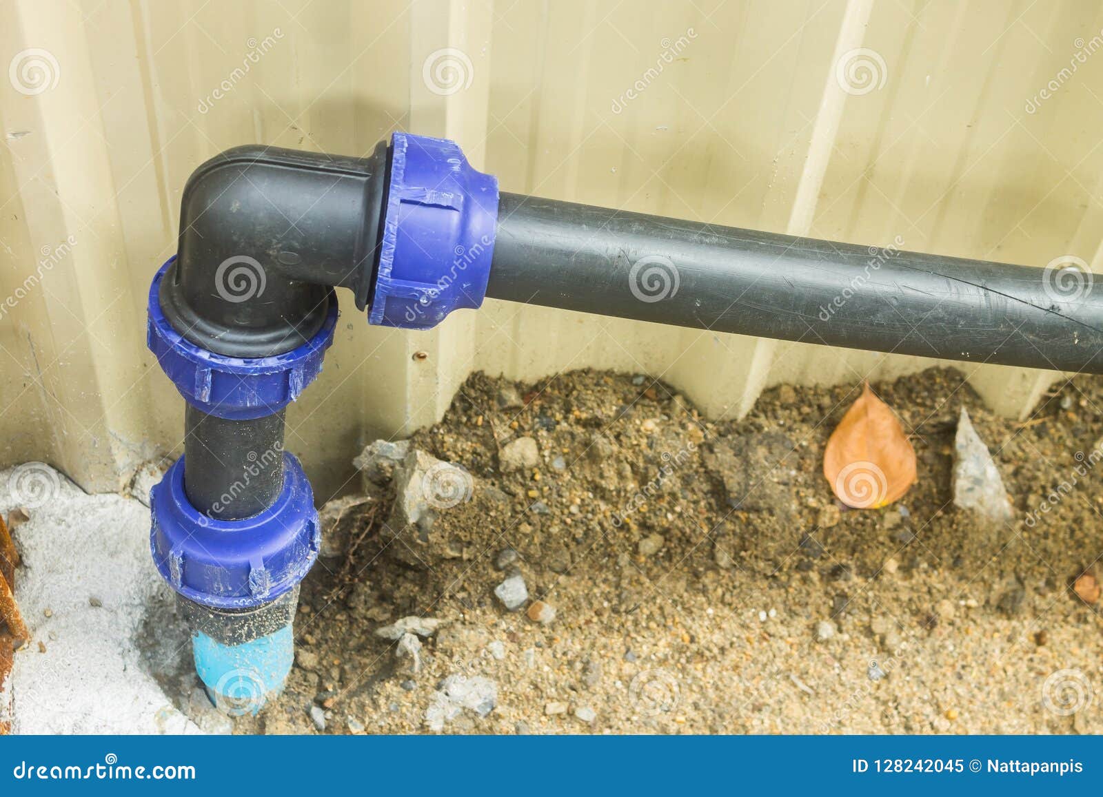 Plastic Water Pipes in the Ground Stock Image - Image of water ...
