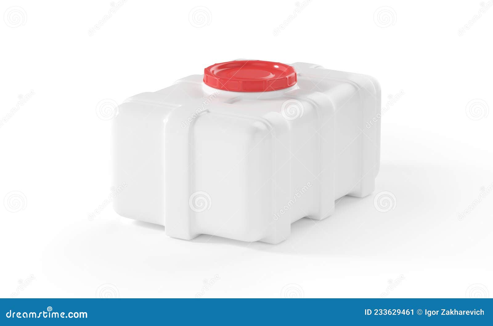 Plastic Water Tank in Form of Cube on a White Background. Stock ...