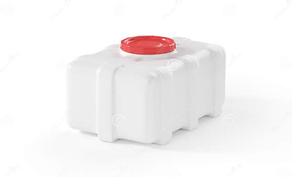 Plastic Water Tank in Form of Cube on a White Background. Stock ...