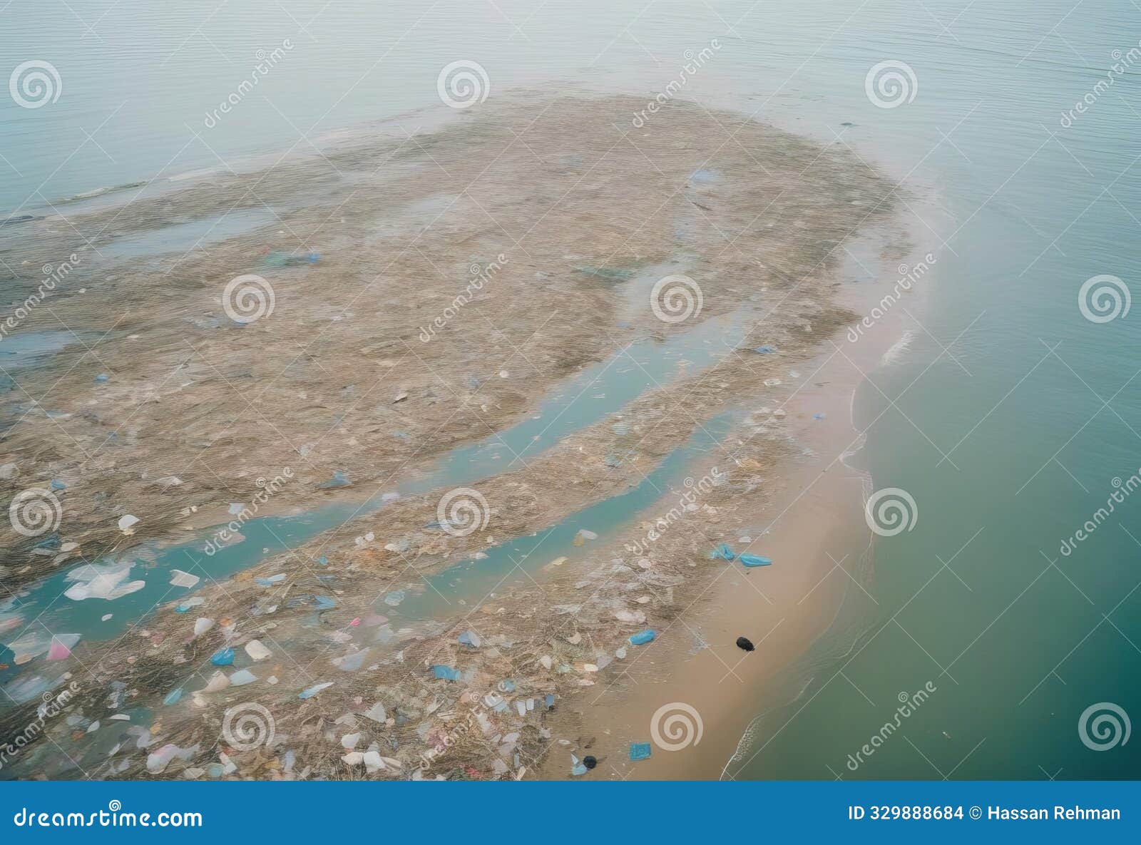 Plastic Wave on Shoreline Depicting Environmental Issue Stock ...