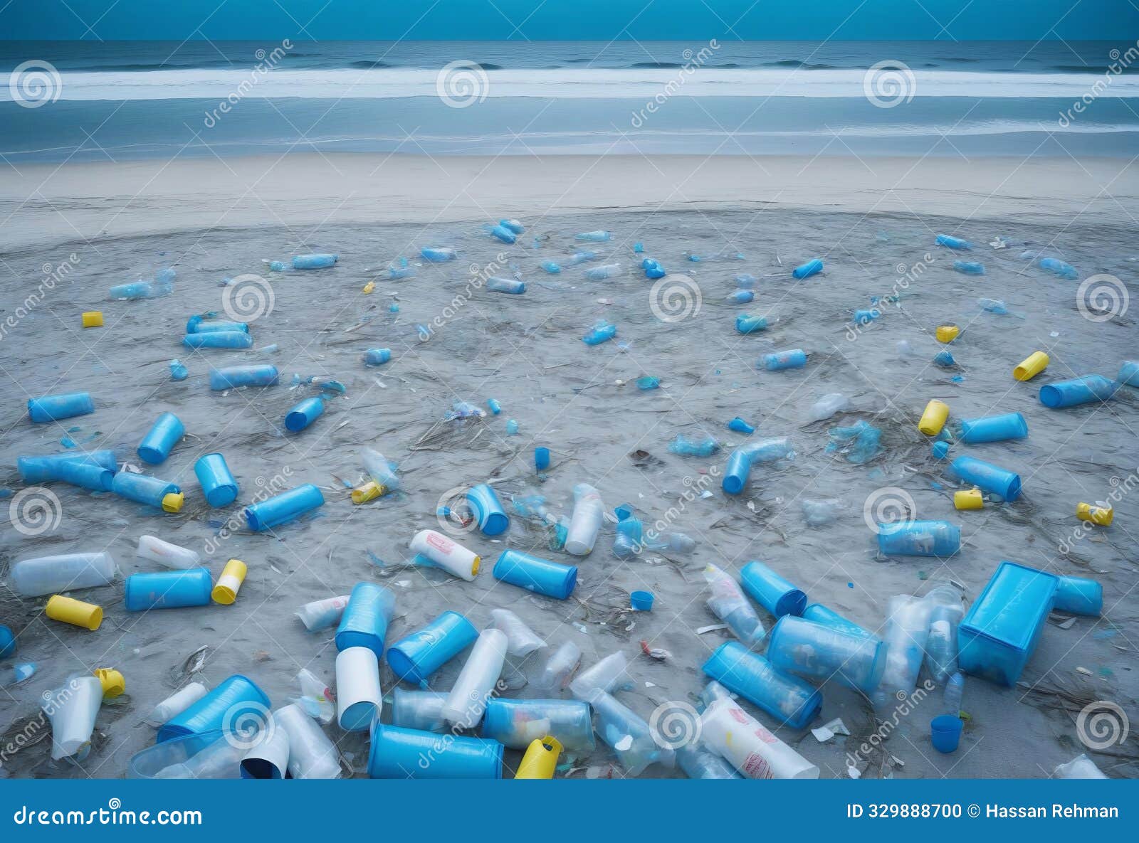 Plastic Wave on Shoreline Depicting Environmental Issue Stock ...