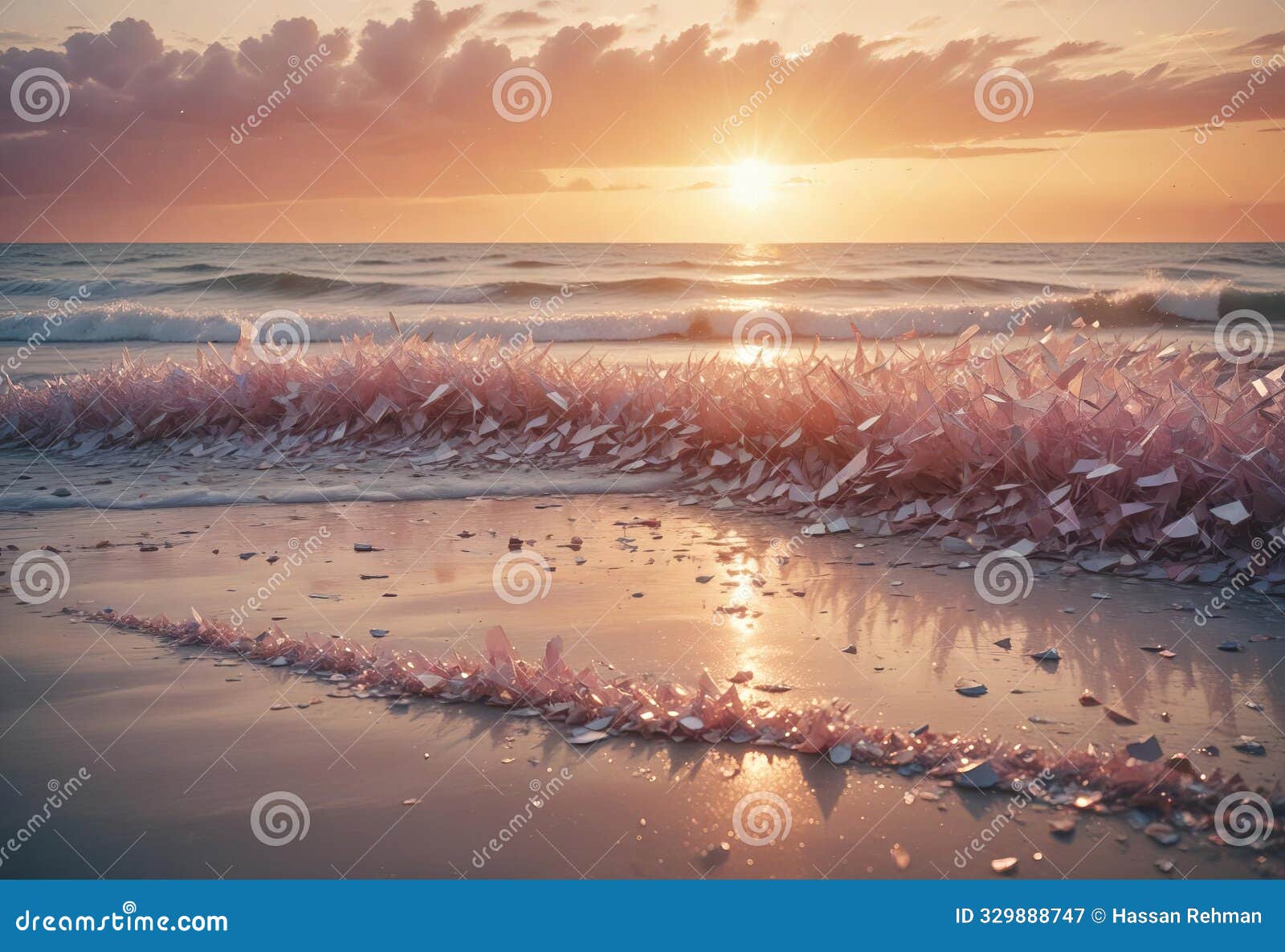 Plastic Wave on Shoreline Depicting Environmental Issue Stock ...