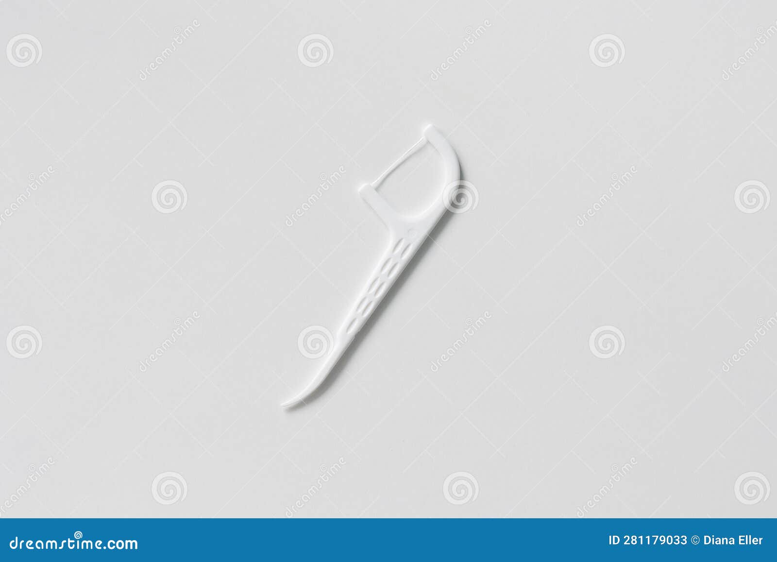 Plastic White Dental Toothpick with Dental Floss on White Stock Image ...