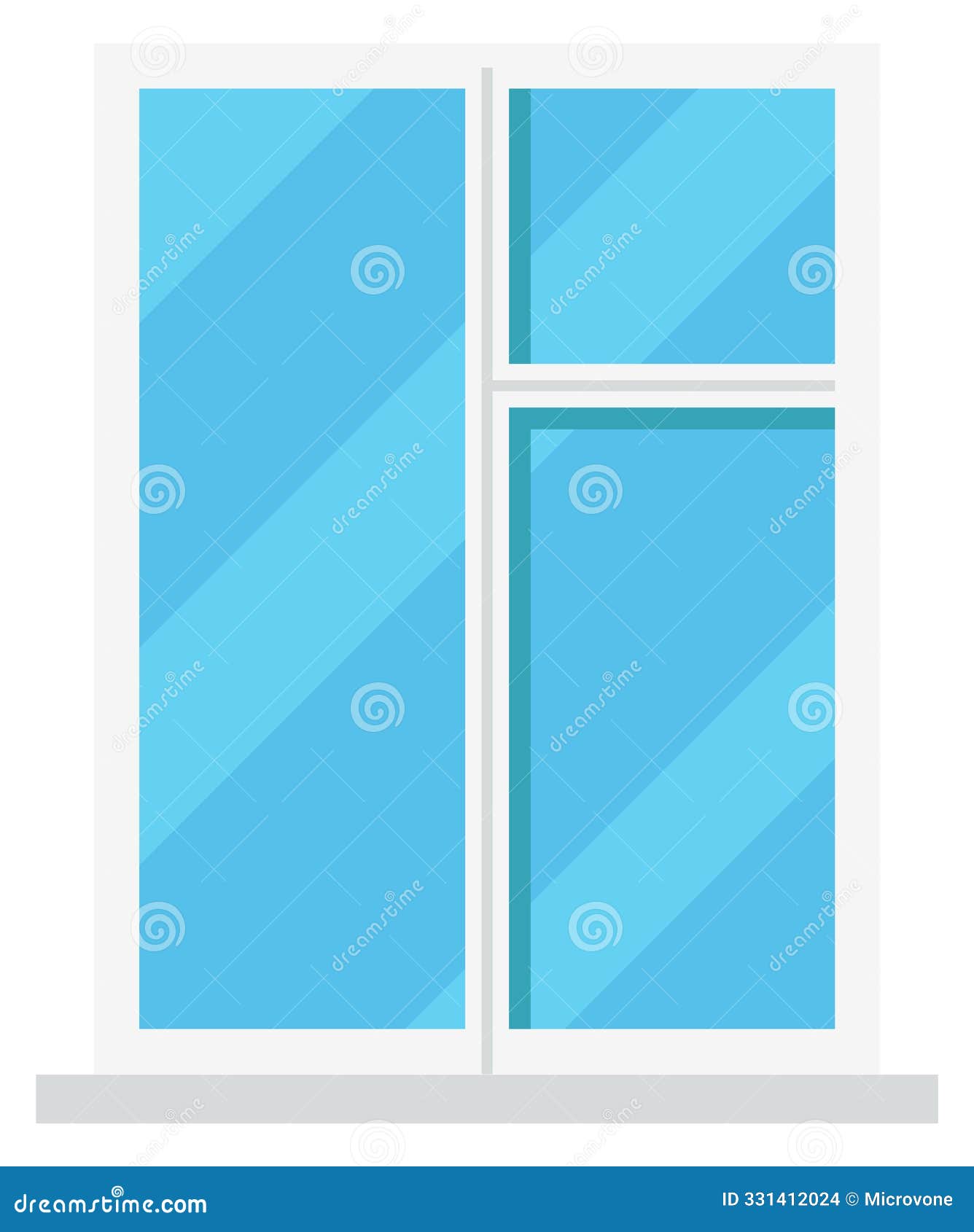 Plastic White Window Frame. Cartoon Architectural Element Stock ...