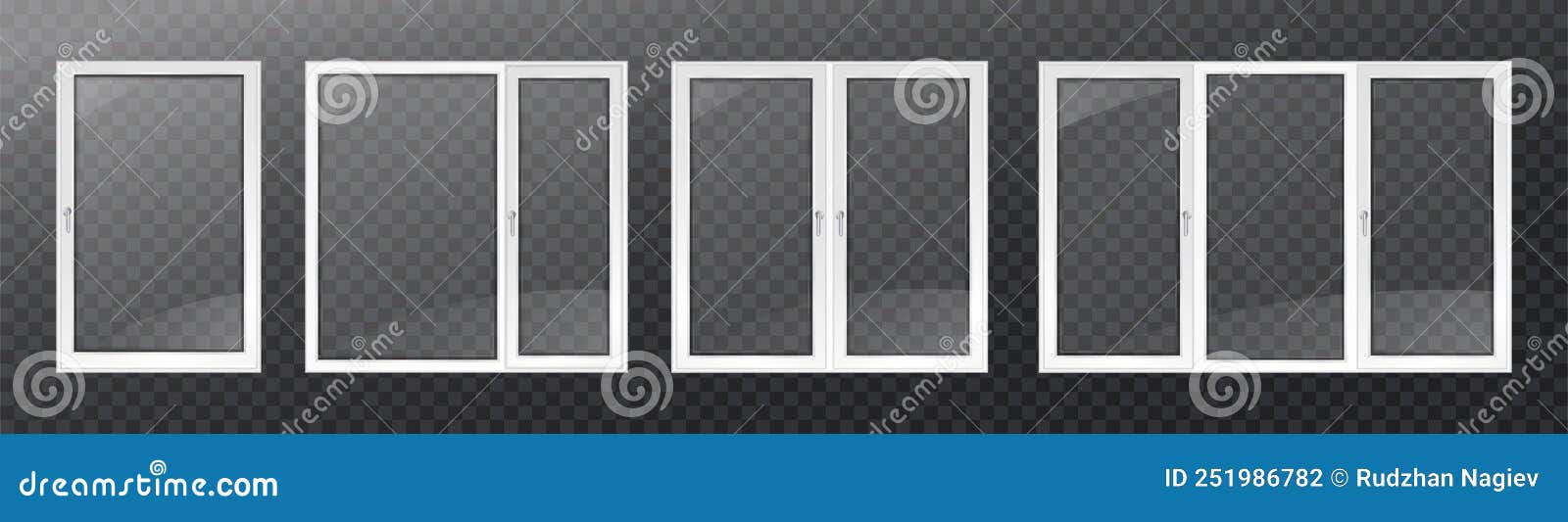 Plastic wide window set stock vector. Illustration of building - 251986782