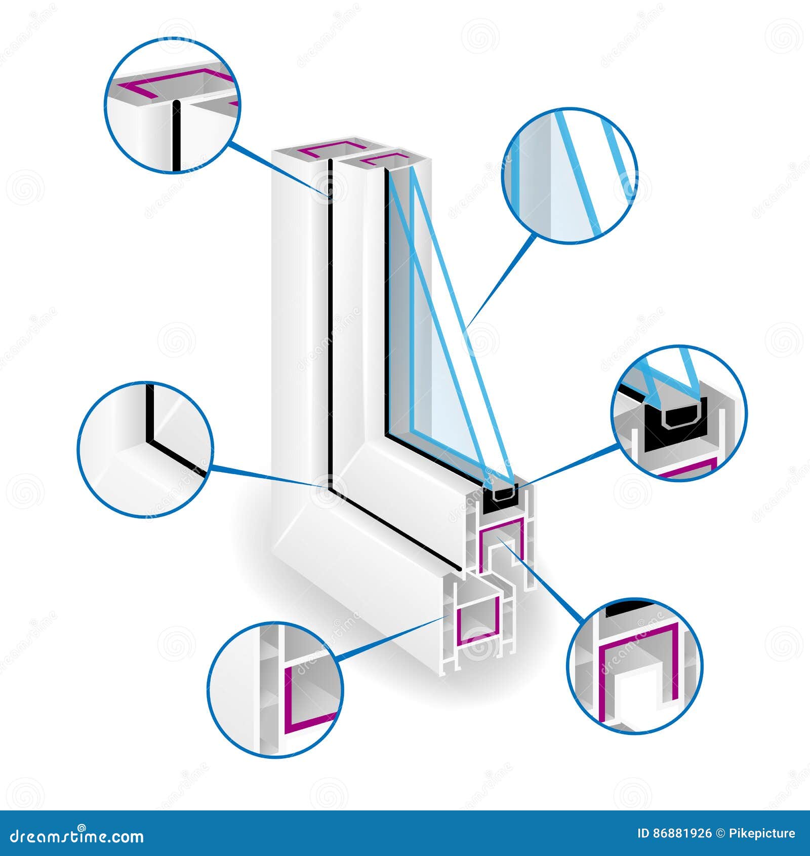 Plastic Window Frame Profile. Infographic Templeate. Vector ...