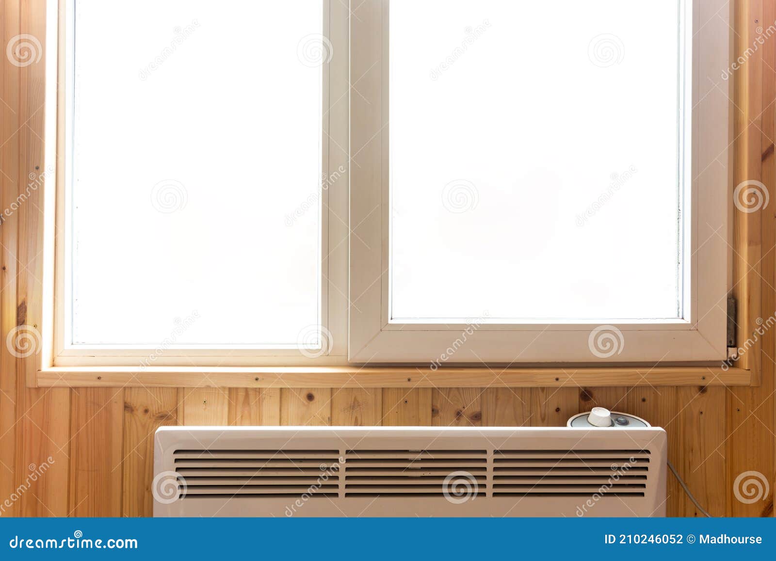 Plastic Window Installed in a Country House, Under the Window There is ...